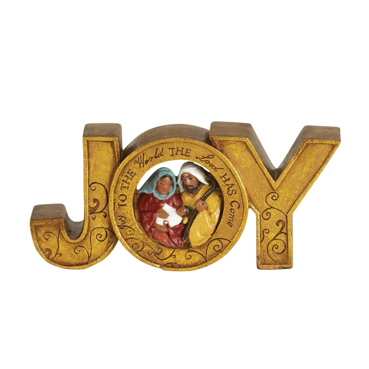 Edge Collections - 6.5" x 2.75" - Gold - Joyful Holy Family Christmas ...