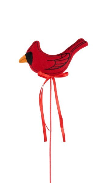 15" Embroidered Cardinal Pick with Bow | Michaels