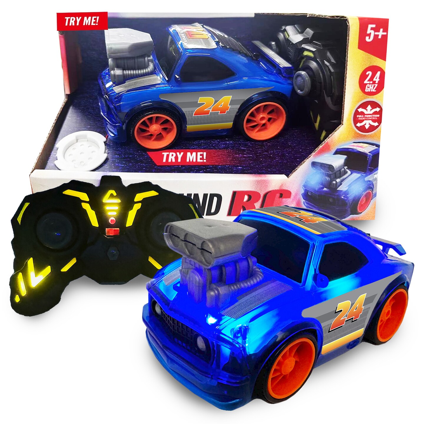 Hyper Drive: Light & Sound RC - Blue - Remote Control Racing Car, Multi ...