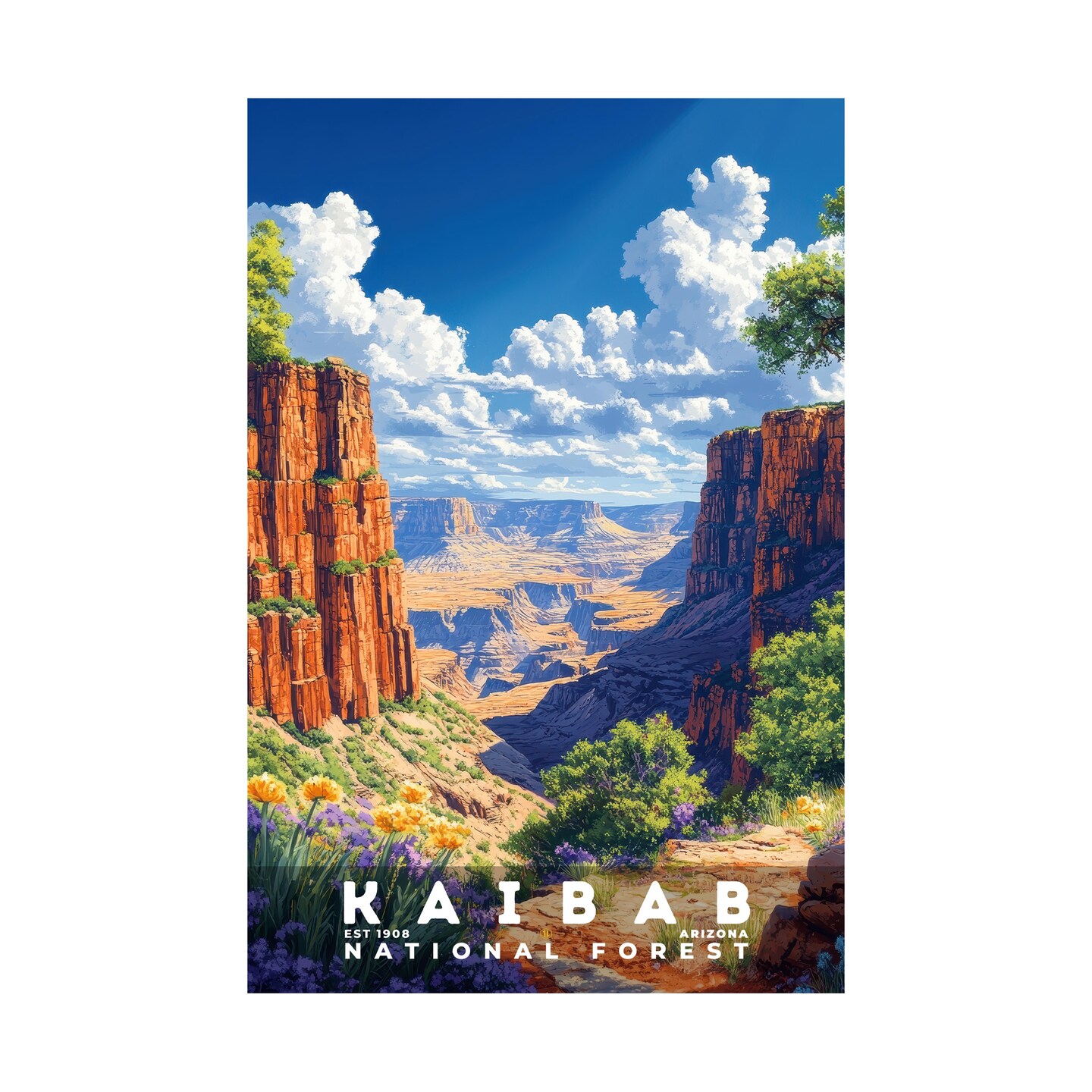 Kaibab National Forest Poster, Travel Art, Office Poster, Home Decor ...