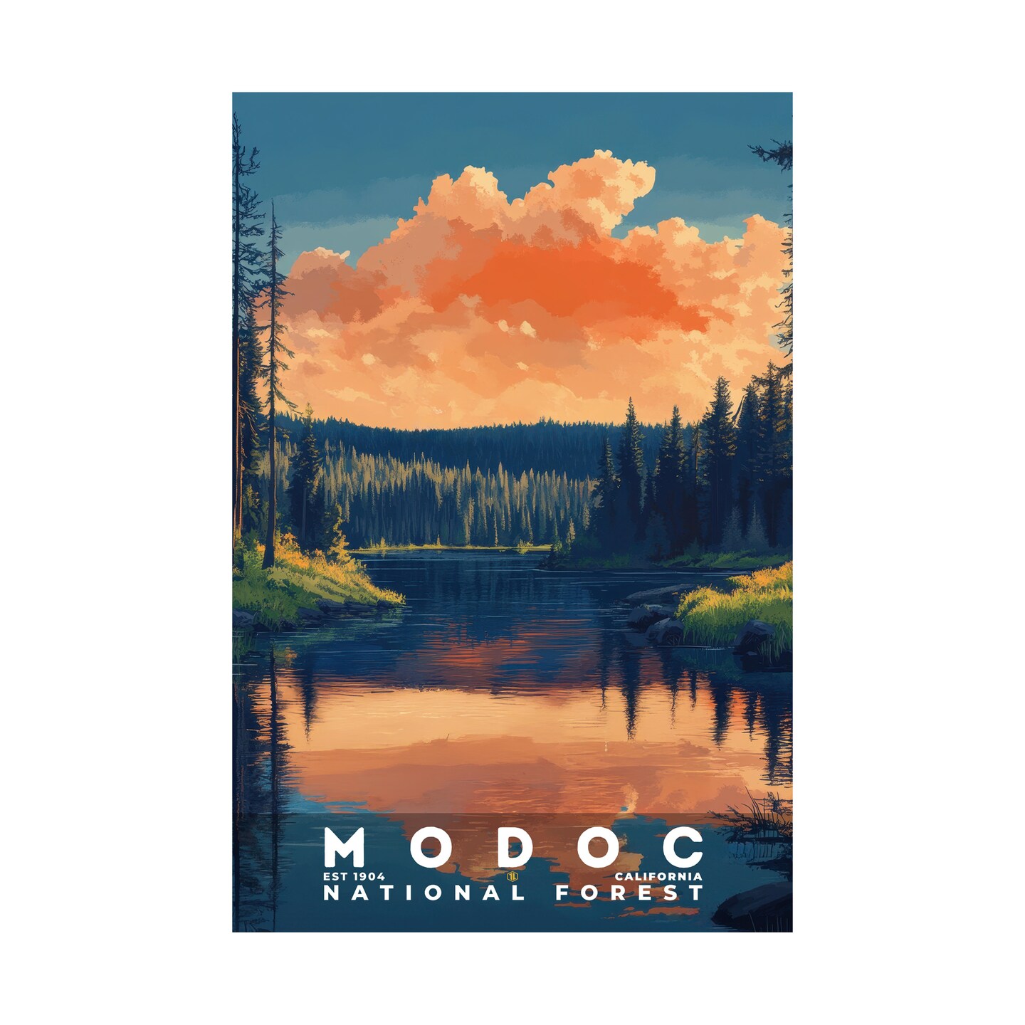Modoc National Forest Poster, Travel Art, Office Poster, Home Decor ...