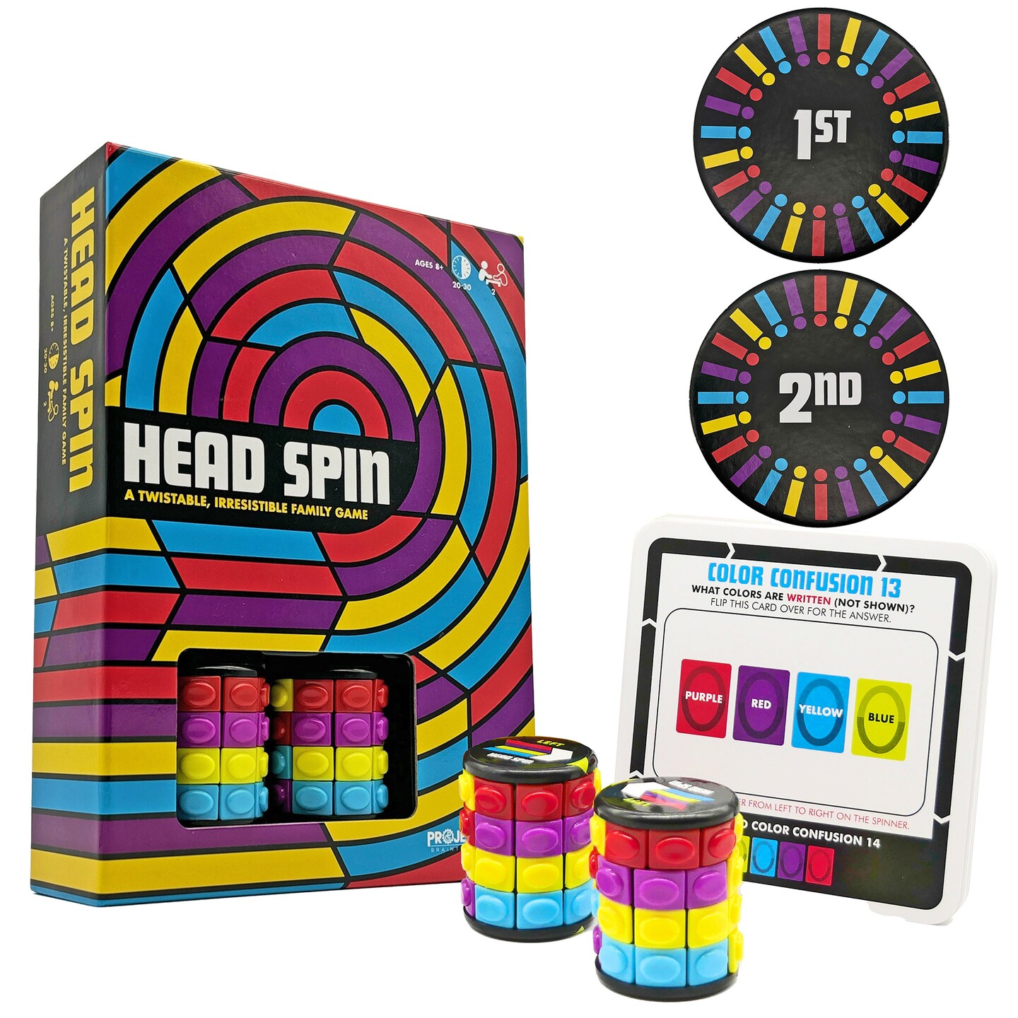 Project Genius Head Spin Game – Family Game Night, Fidget Spinners, 200 ...