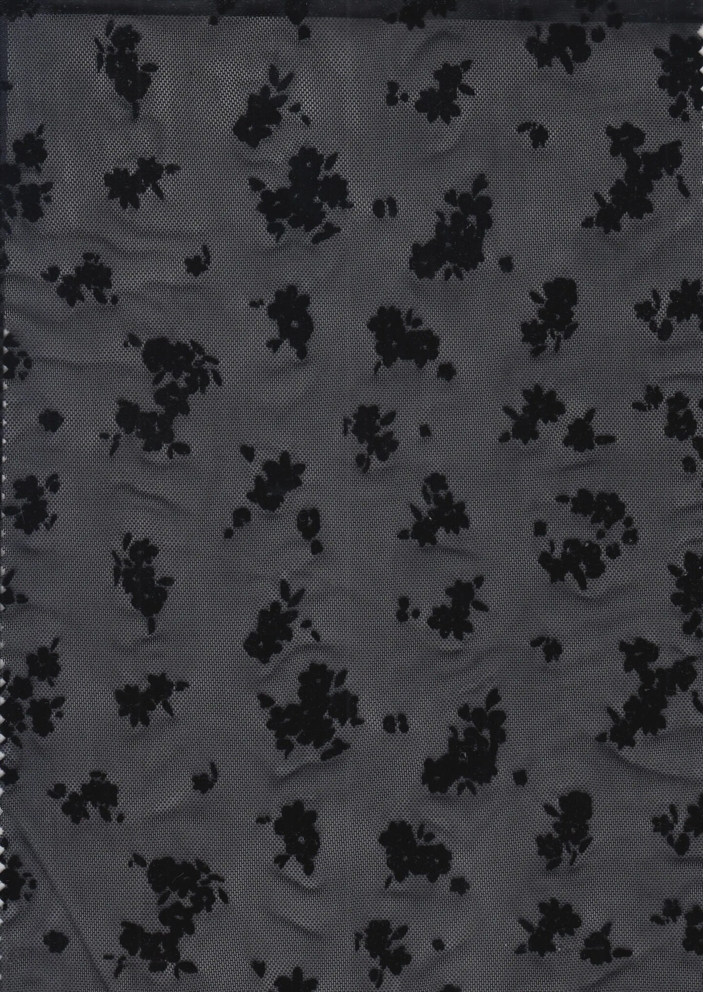 1 Yard Polyester Spandex 100 GSM Ditsy Flocking Mesh Fabric, Soft Sheer ...