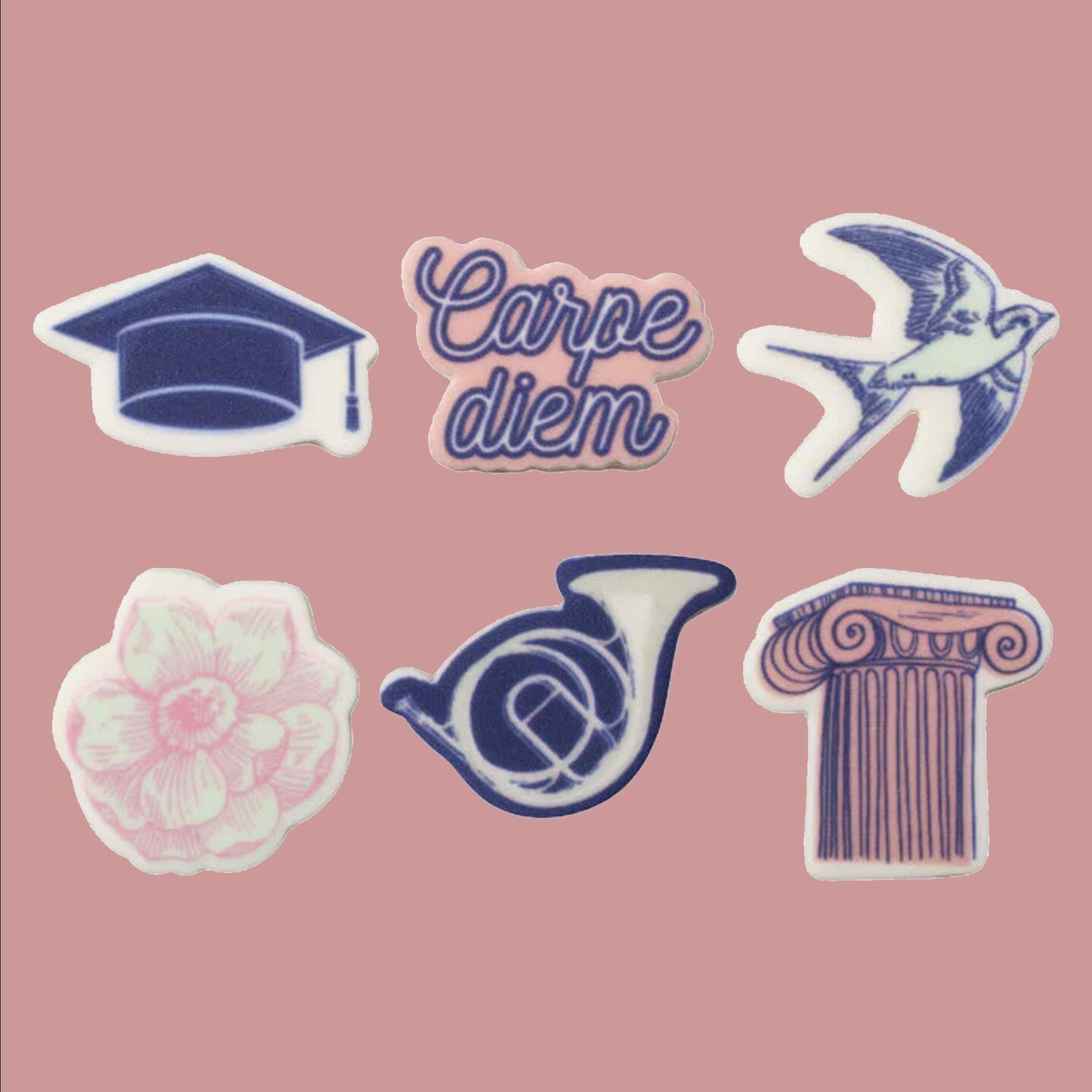 144 Count Edible Graduation Cupcake Decorations Carpe Diem Vanilla ...