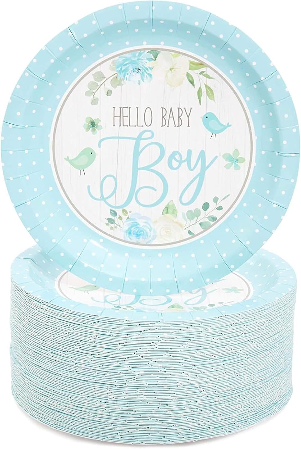 Pack of 80 7" Disposable Paper Plate - Baby Shower (Baby Boy) | Michaels