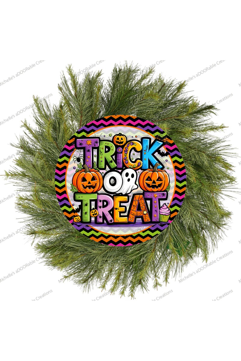 Colorful Trick or Treat Round Sign | Michaels