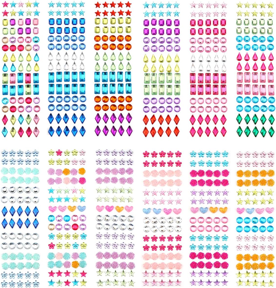12 Sheets Self-Adhesive Jewels for Crafts Sticker Gems | Michaels