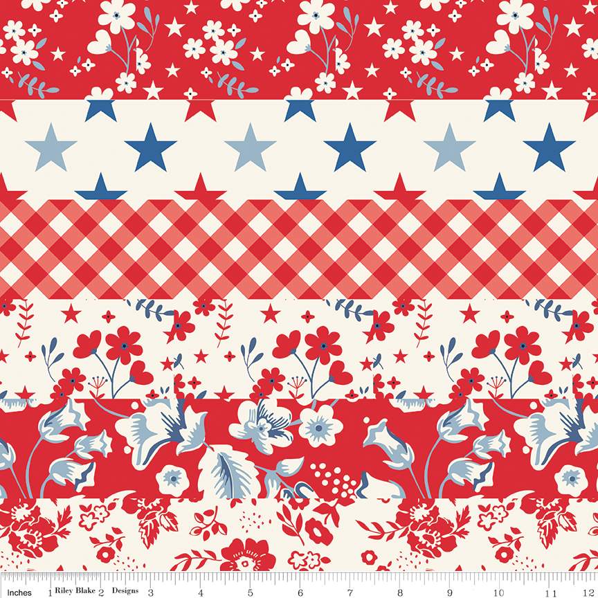 Freedom Garden Cheater Print (c15626-red) | Freedom Garden | My Mind's Eye | Riley Blake | Michaels