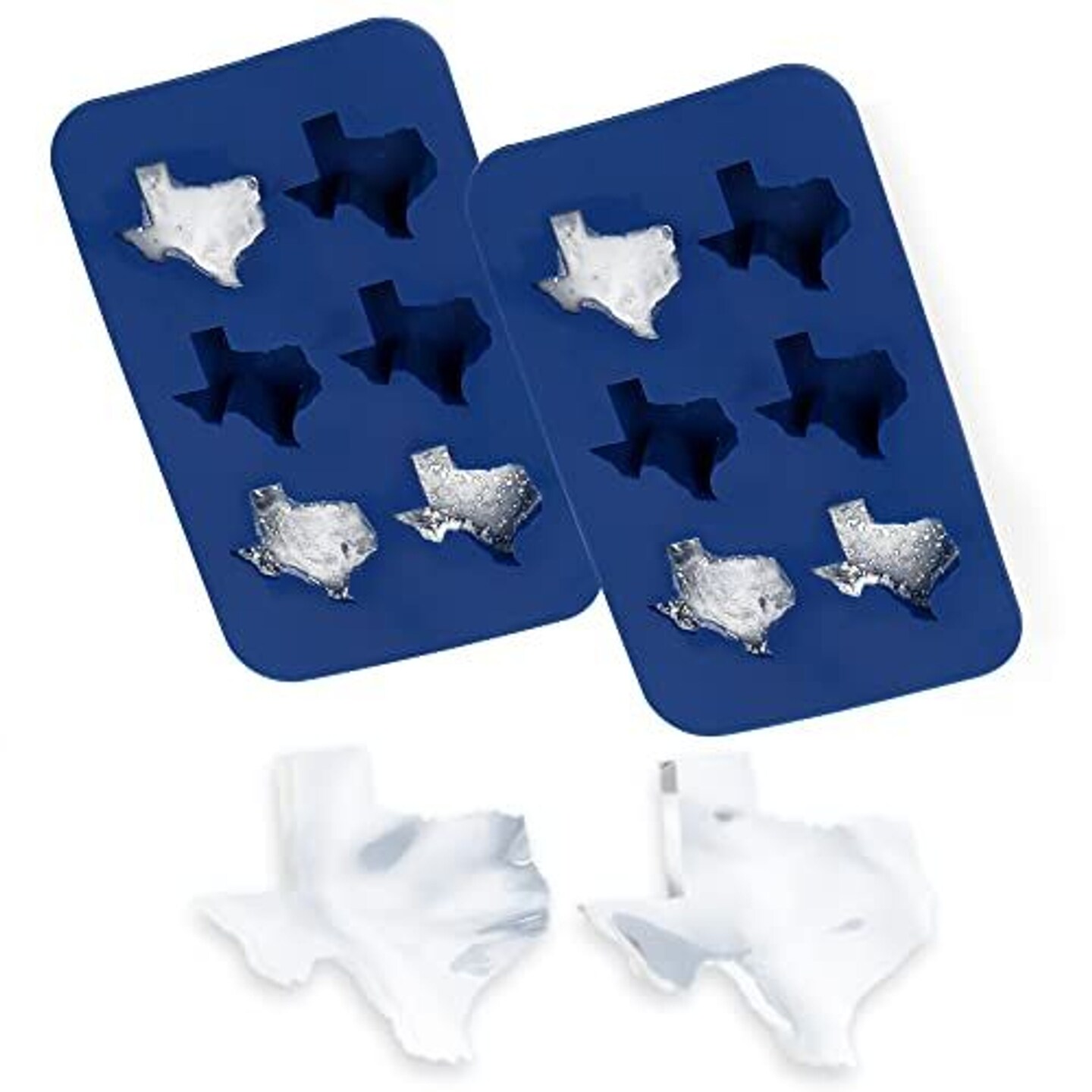 IMPRESA Silicone Ice Trays for Freezer - Texas Shaped Ice Cubes ...
