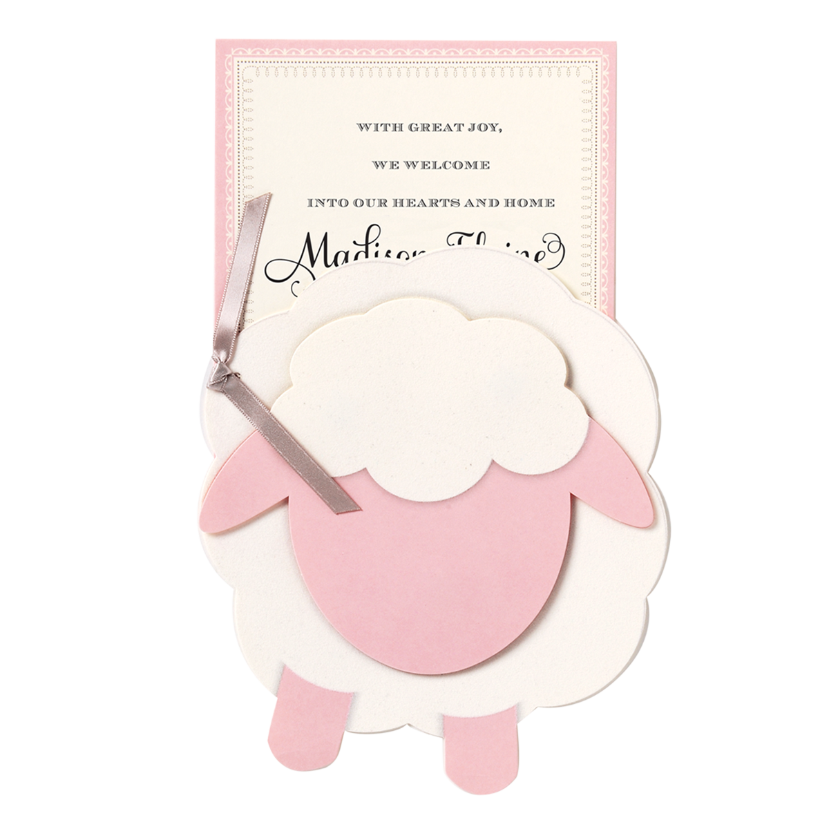 Pink Flocked Lamb Invitation | Michaels