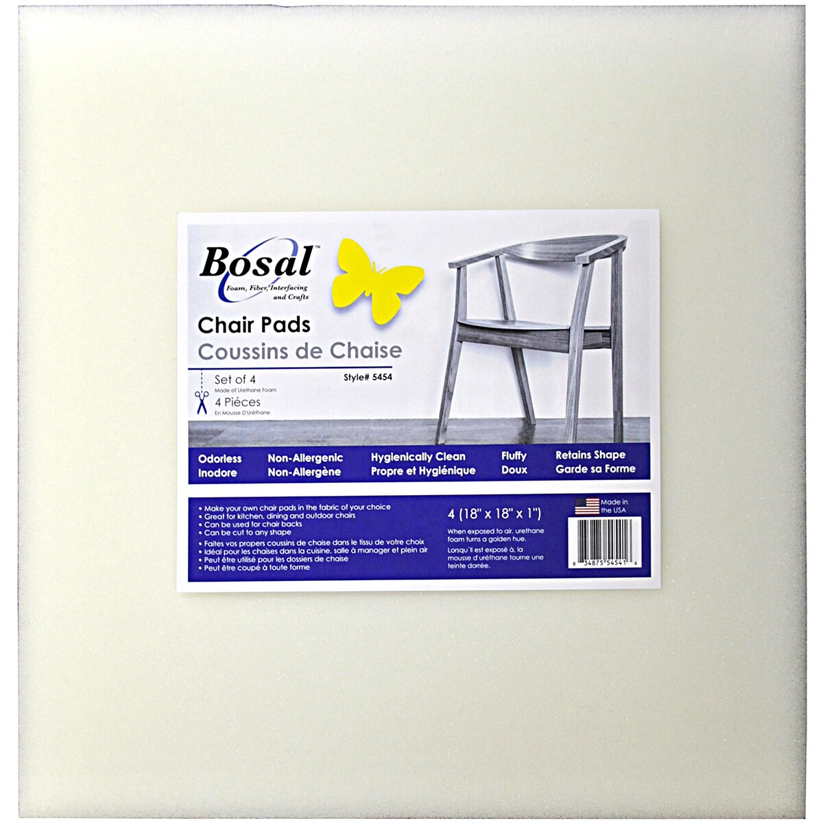 Bosal Foam Square Chair Pad 4/Pkg-18"X18"X1" | Michaels