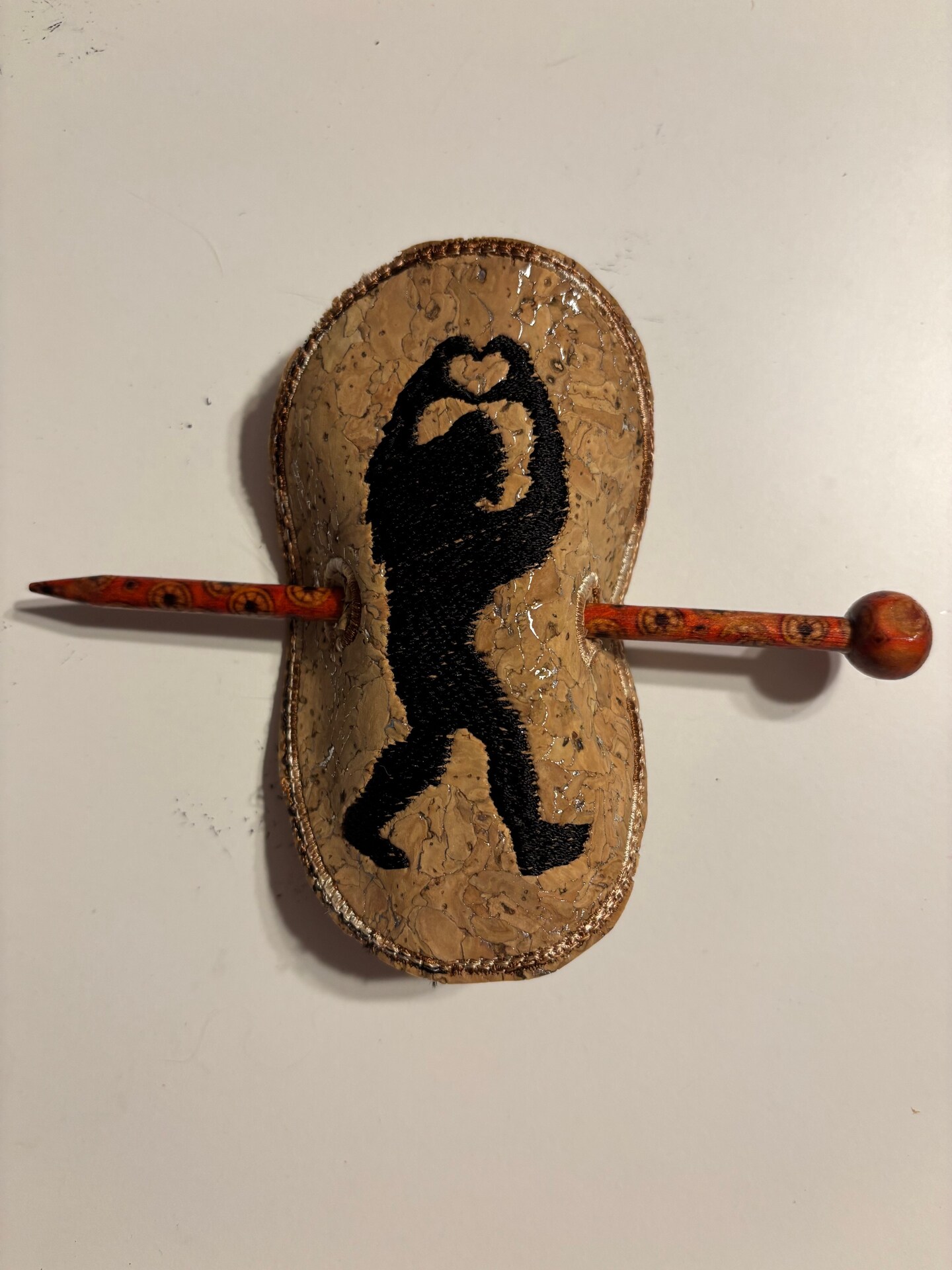 Handmade Felt Hair Barrette with Stick Slide with Embroidered Bigfoot ...