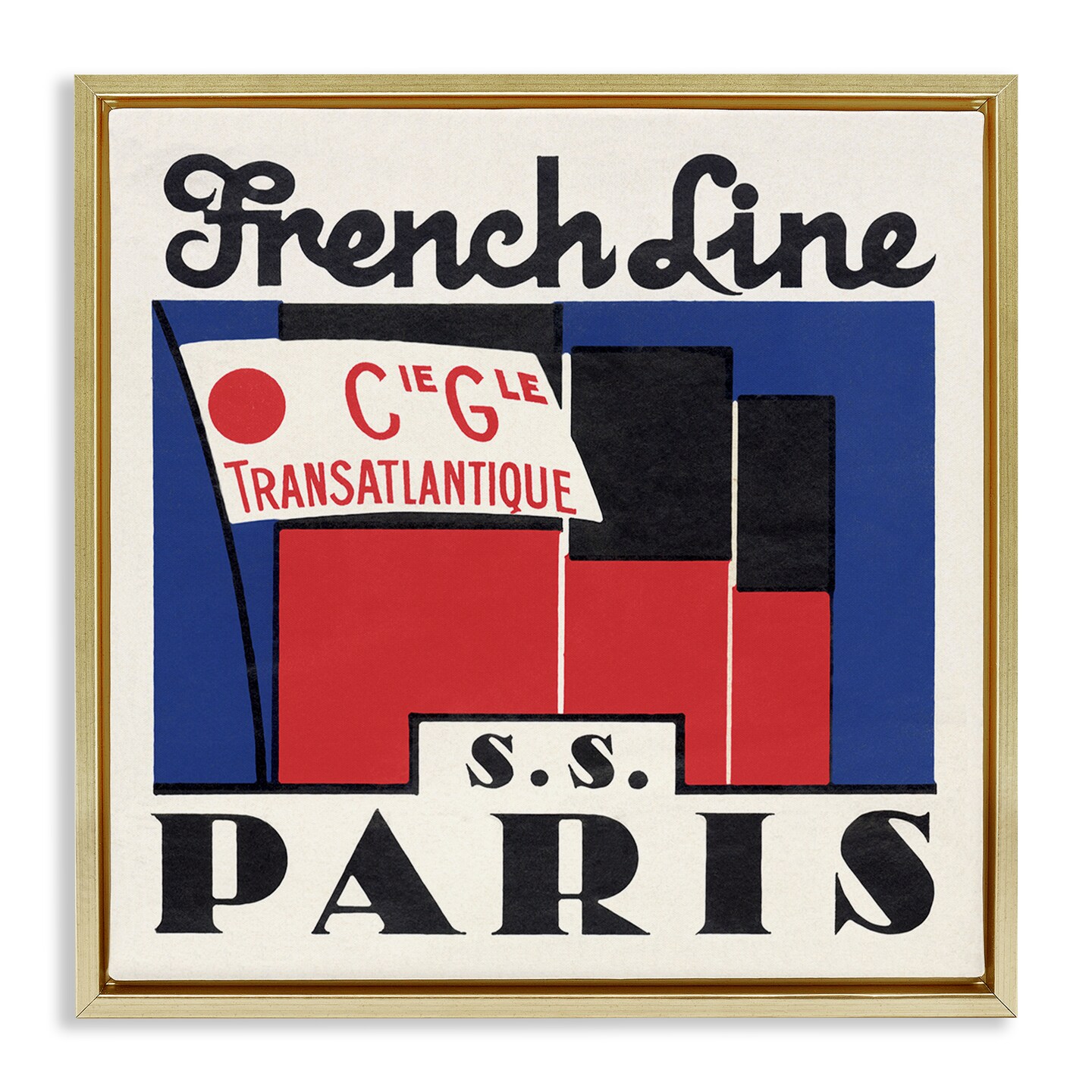 Stupell Industries SS Paris Vintage Banner Floating Frame Design by ...