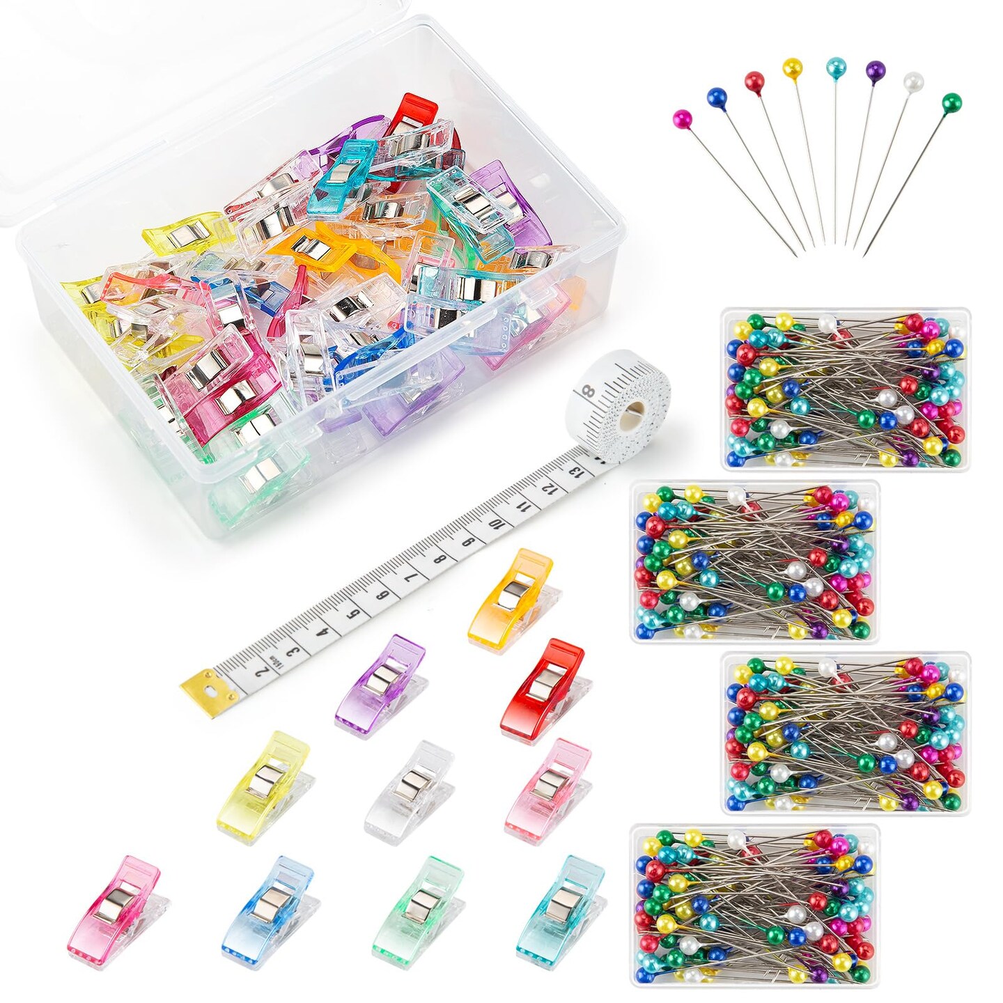 50Pcs Sewing Clips & 400PCS Sewing Pins with Box, Assorted Colors ...
