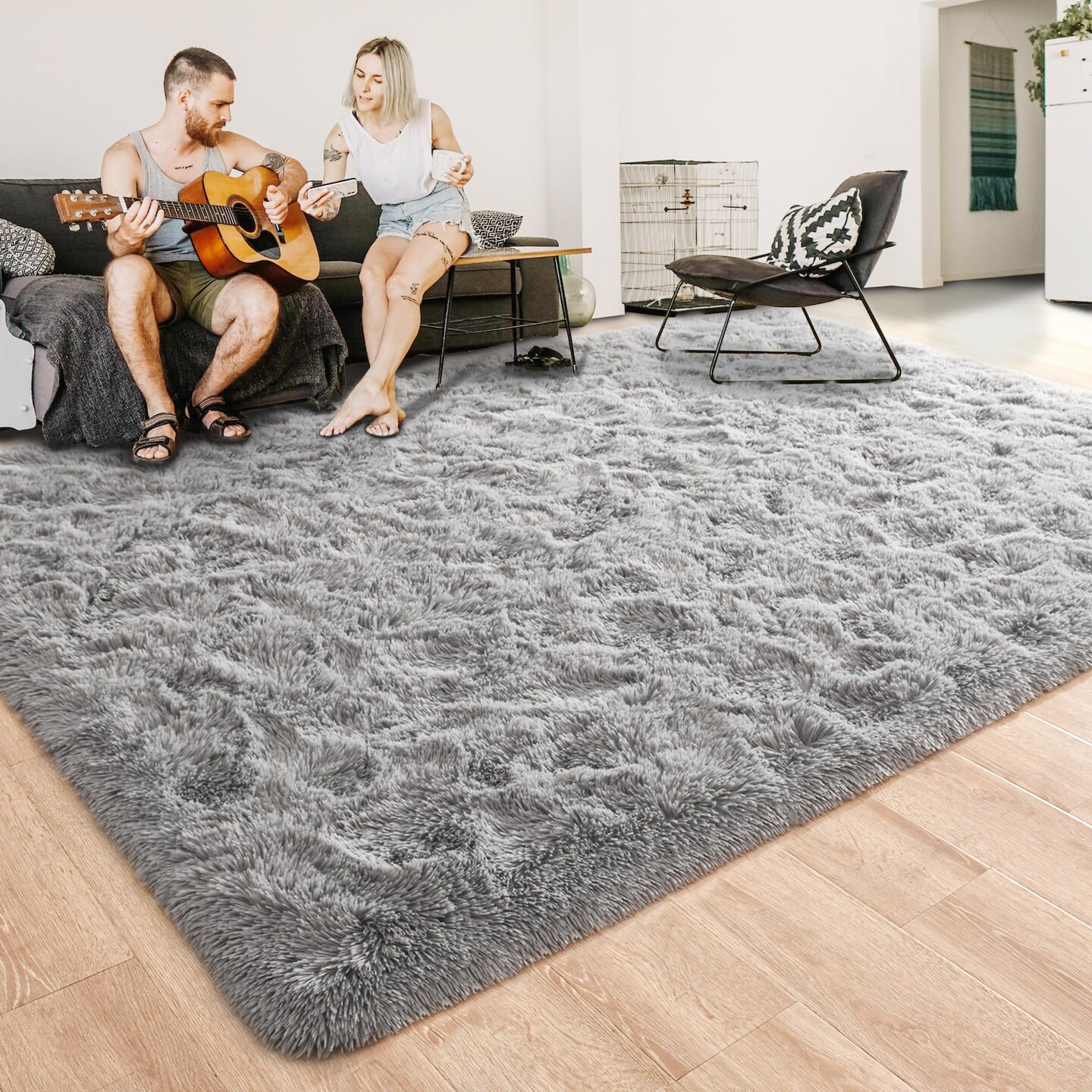 ISEAU Fluffy Rug Carpets Soft Shaggy Area Rug Indoor Floor Rugs for Kids Room Fuzzy Carpet Comfy Cute Nursery Rug Bedside Rug for Boys Girls Bedroom Living Room Home Decor Mat 5ft