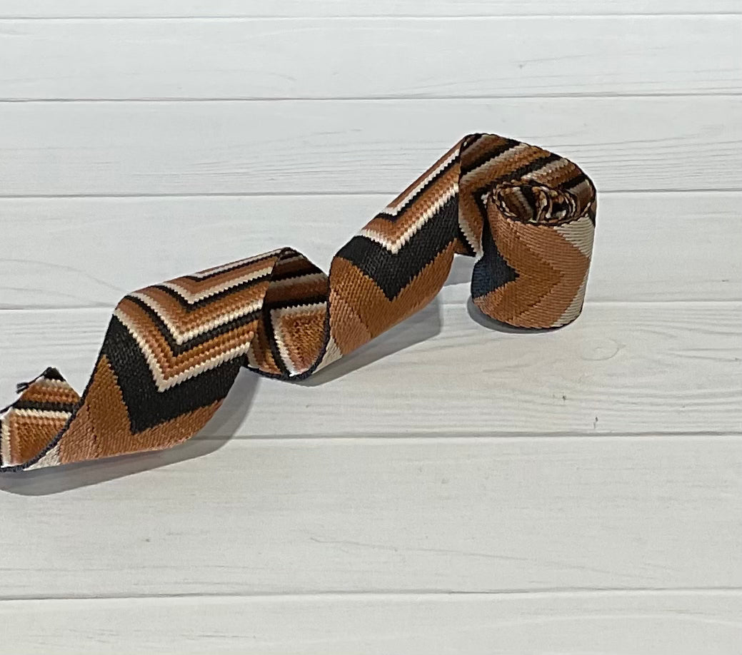Copper/Tan/Black Woven Chevron 1.5” Webbing | Michaels