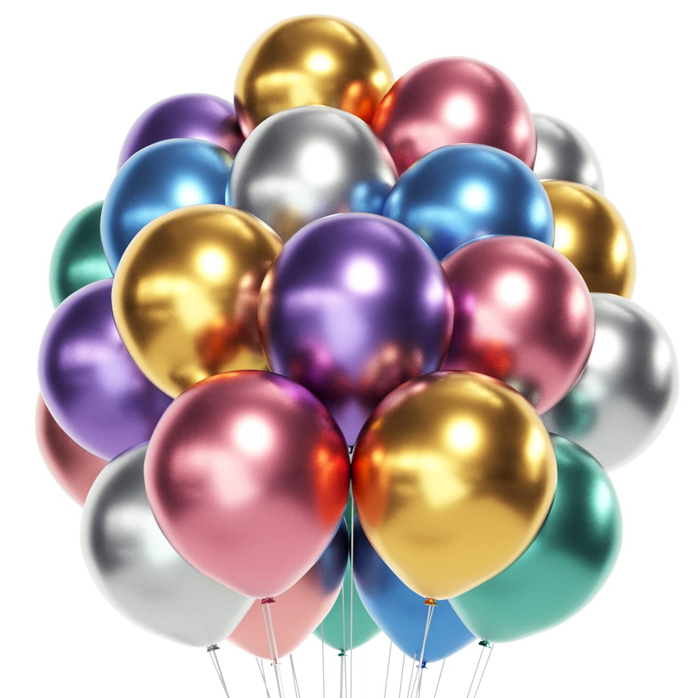 Chrome Metallic Balloons 12 Inch 80Pcs Latex Party Balloons Assorted ...