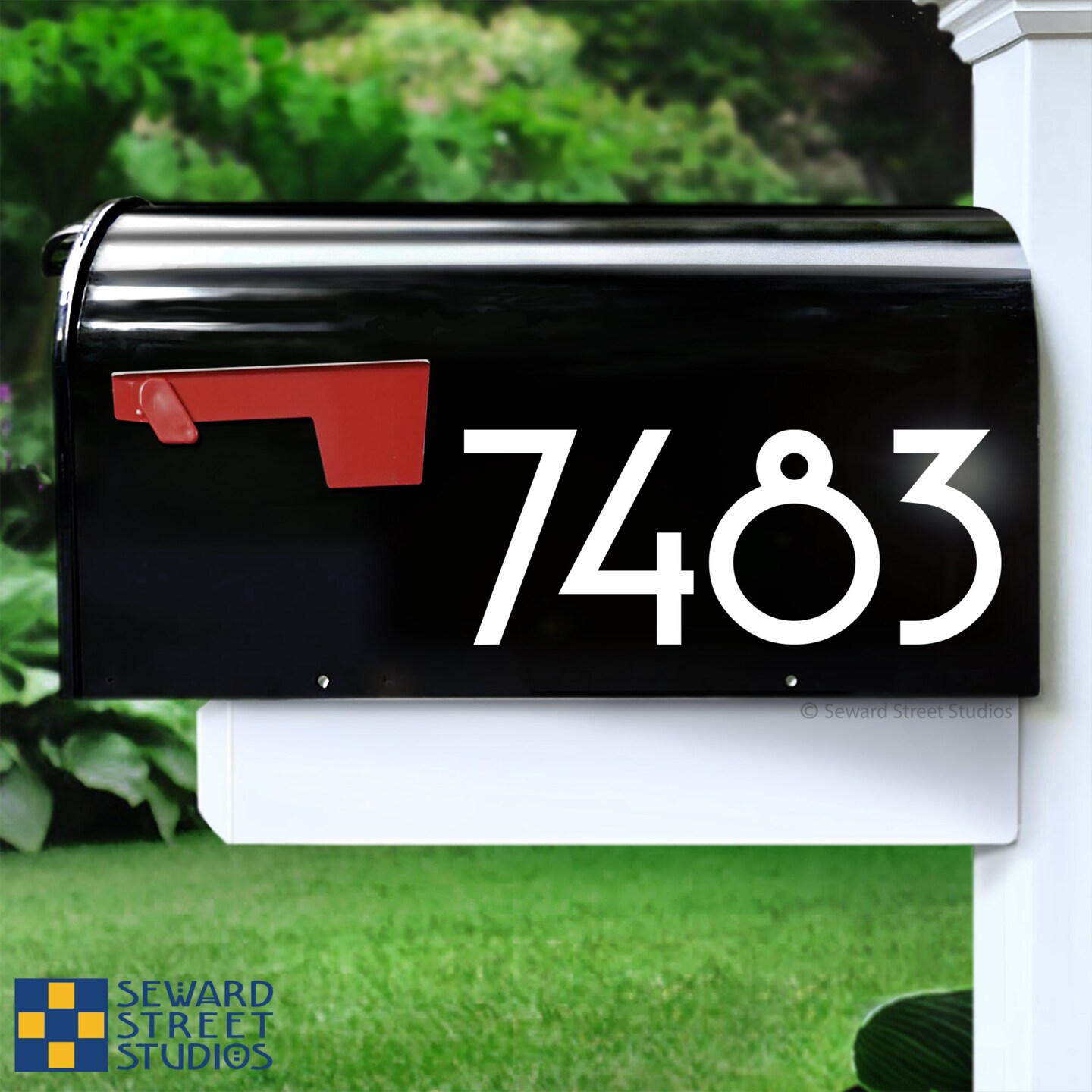 Art Deco Mailbox Address Decal, Custom Street Name Sticker ...