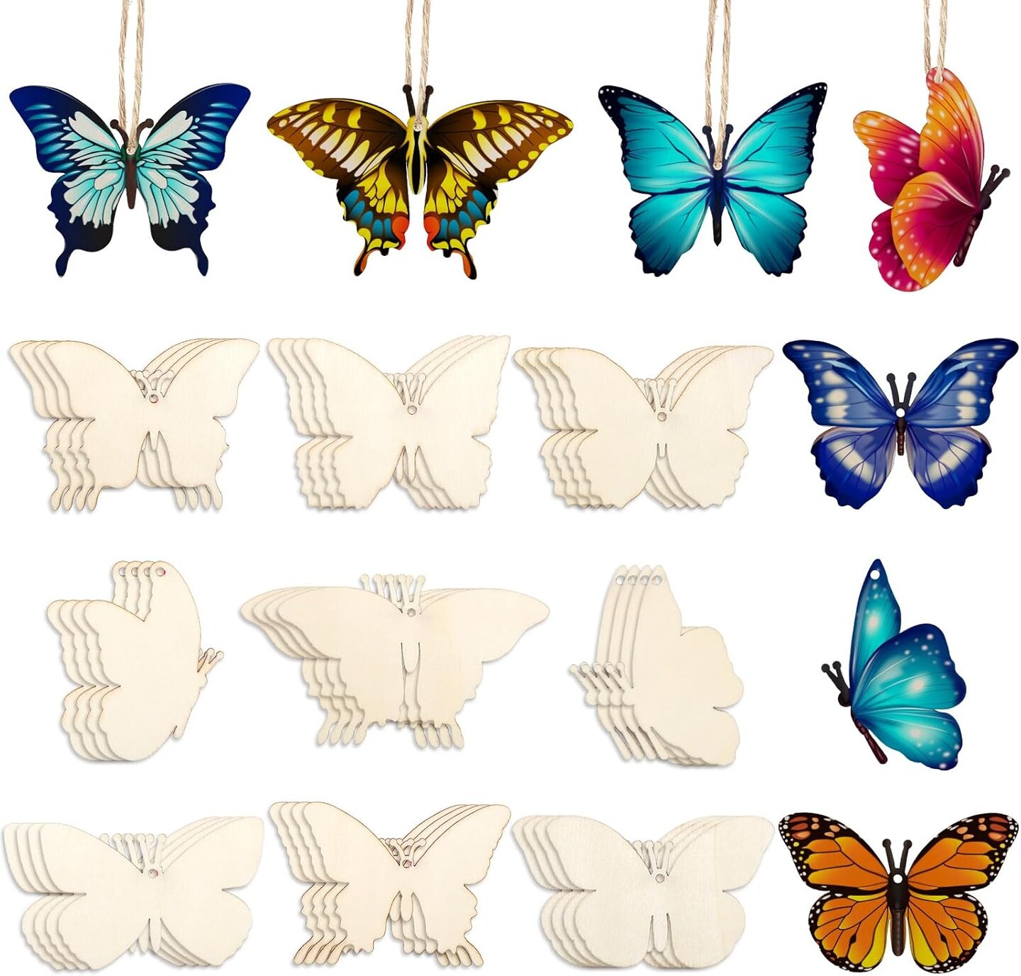 54 Pieces Unfinished Wooden Butterfly Cutouts | Michaels
