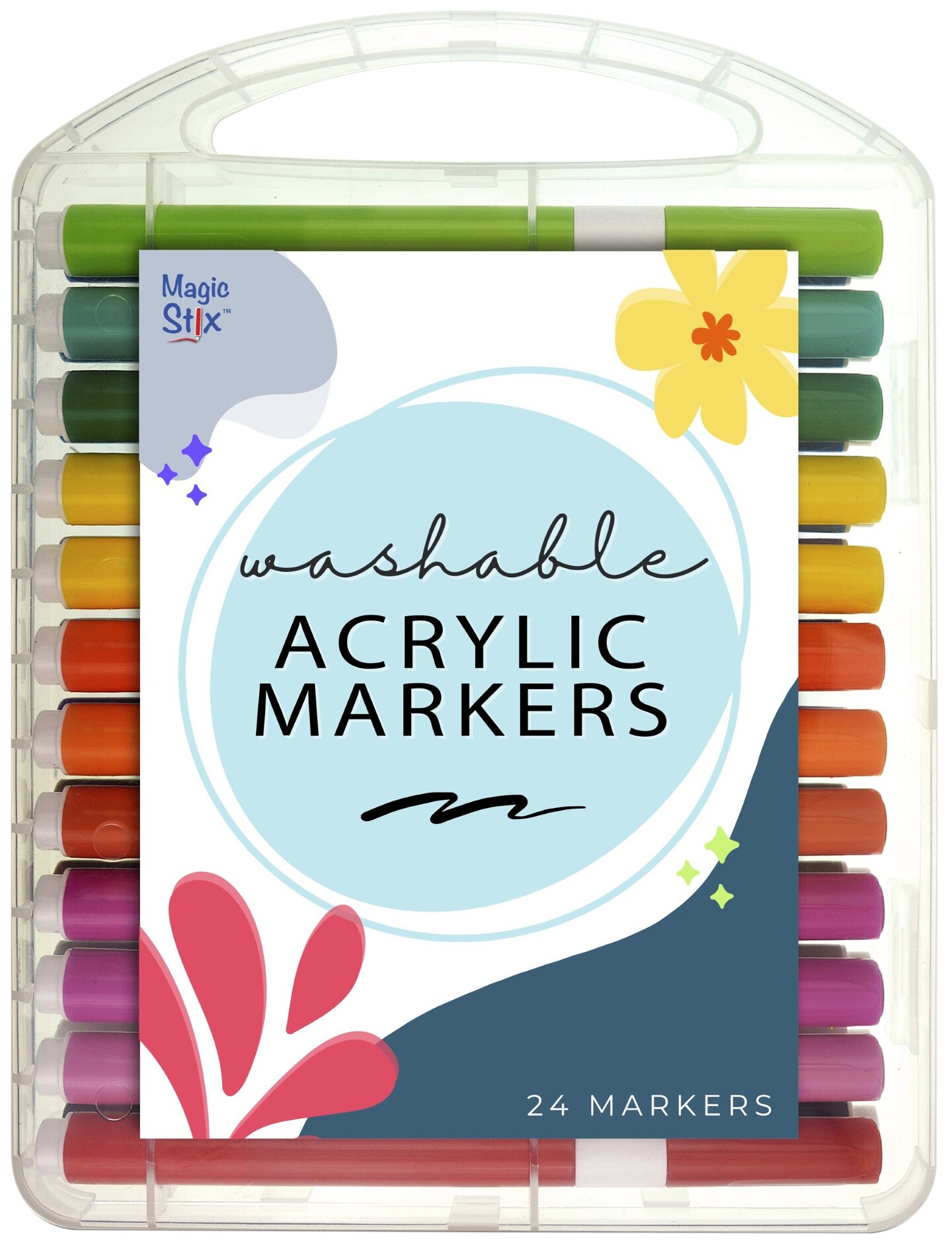 Kwik Stix Magic Stix Washable Acrylic Markers 24/Pkg-Assorted Colors ...