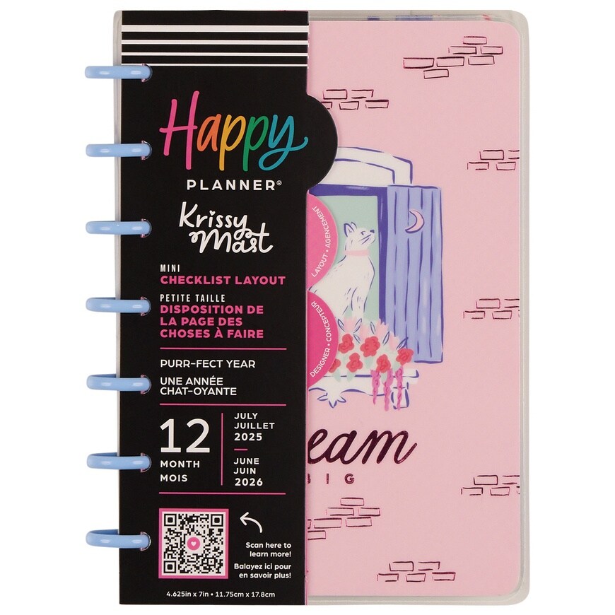 Happy Planner Mini 12-Month Disc Bound Planner-Purr-Fect Year; Jul '25 ...