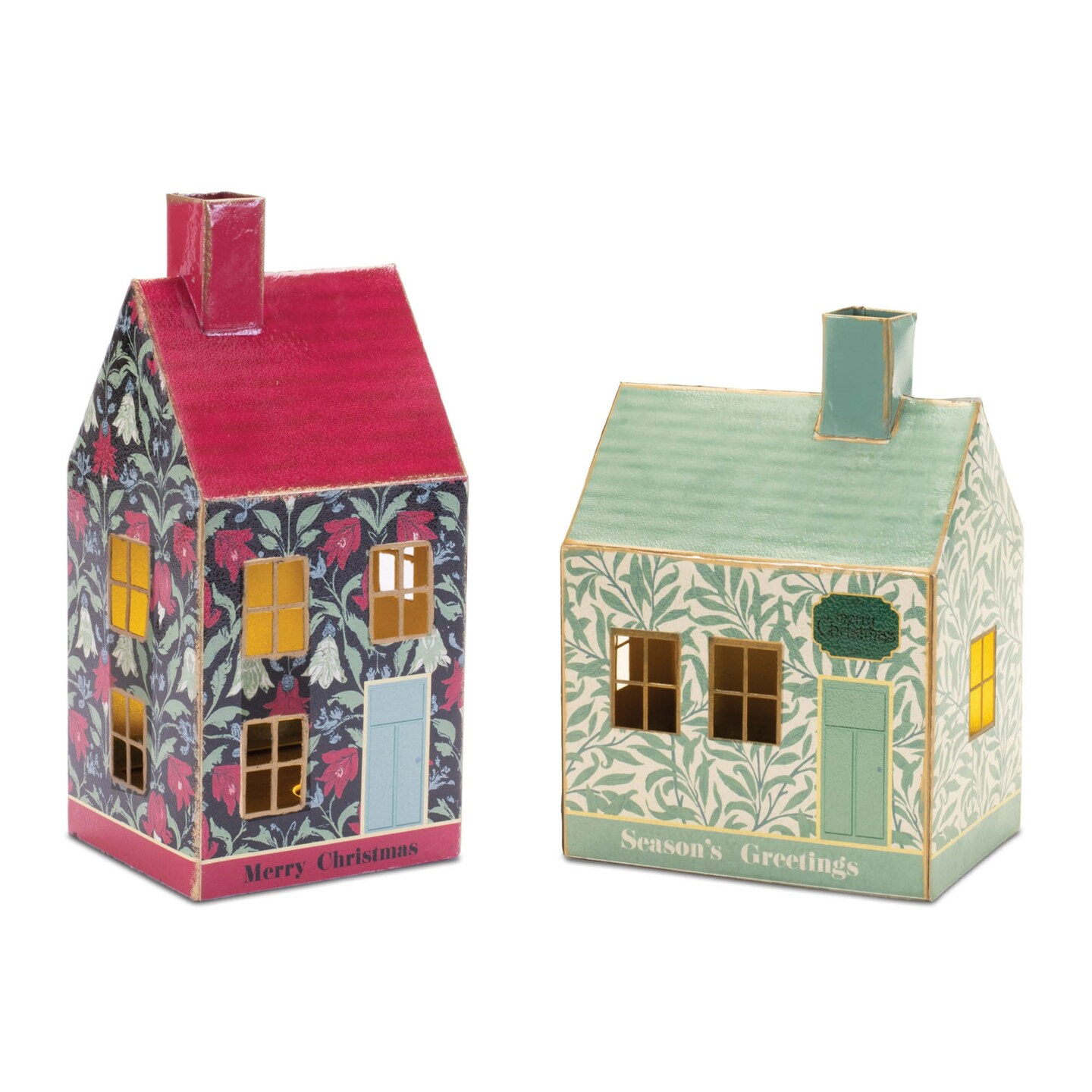 Melrose LED Lighted House Christmas Decorations - 10" - Set of 2, Color ...