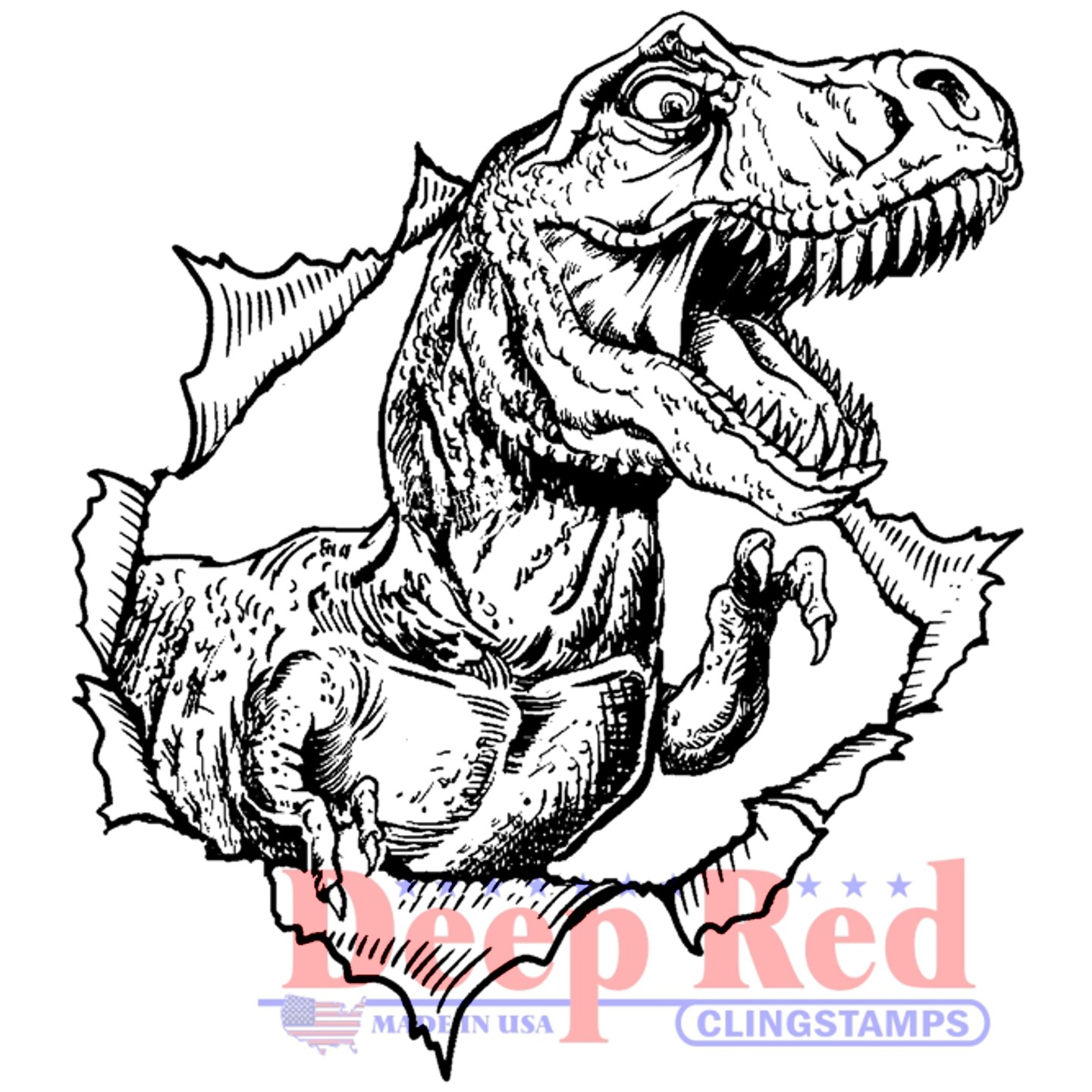 Deep Red Stamps T-Rex Surprise Rubber Cling Stamp | Michaels