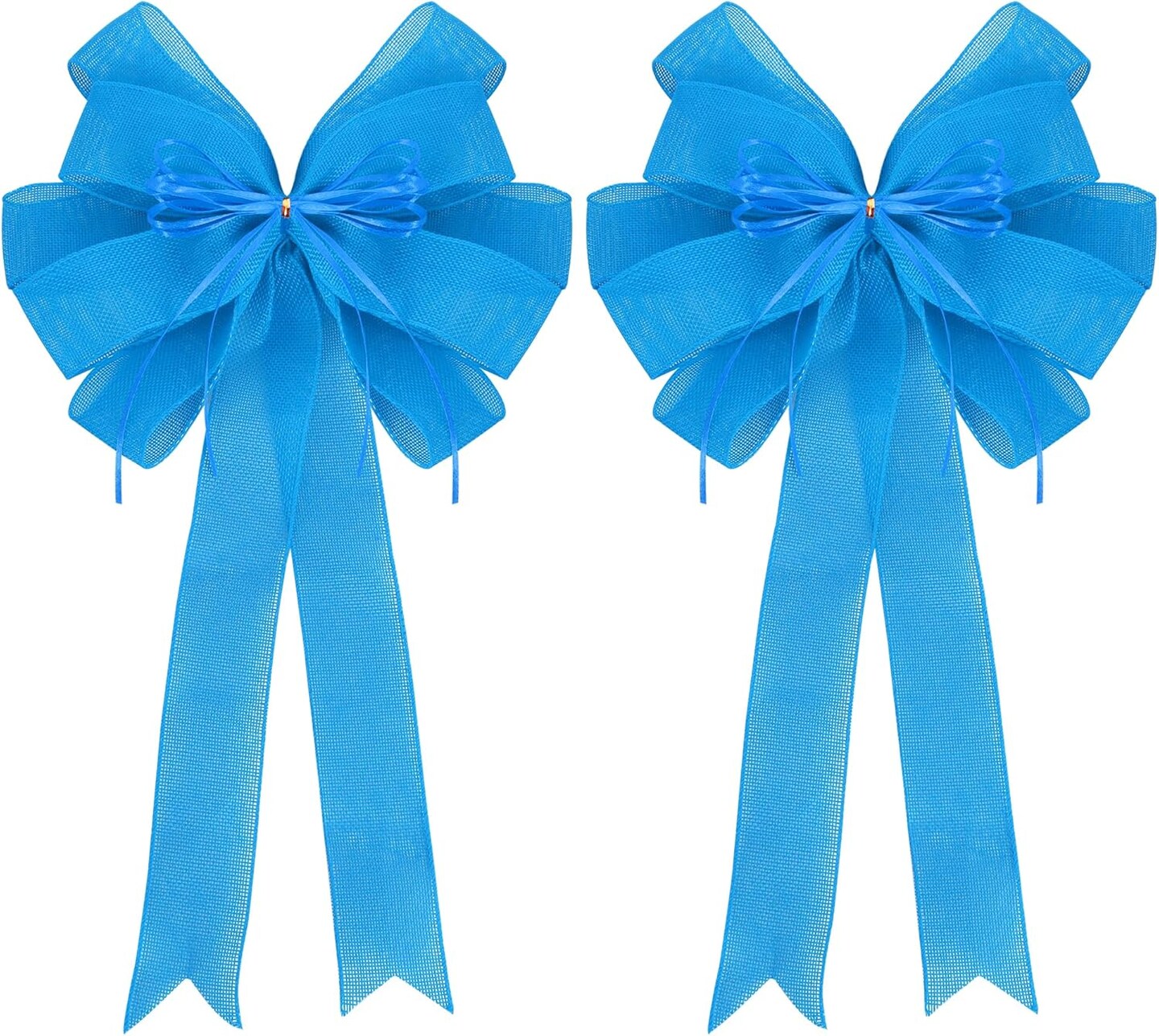2 Pack Blue Bows 12x20inch Large Burlap Wreath Bow with Glitter String ...