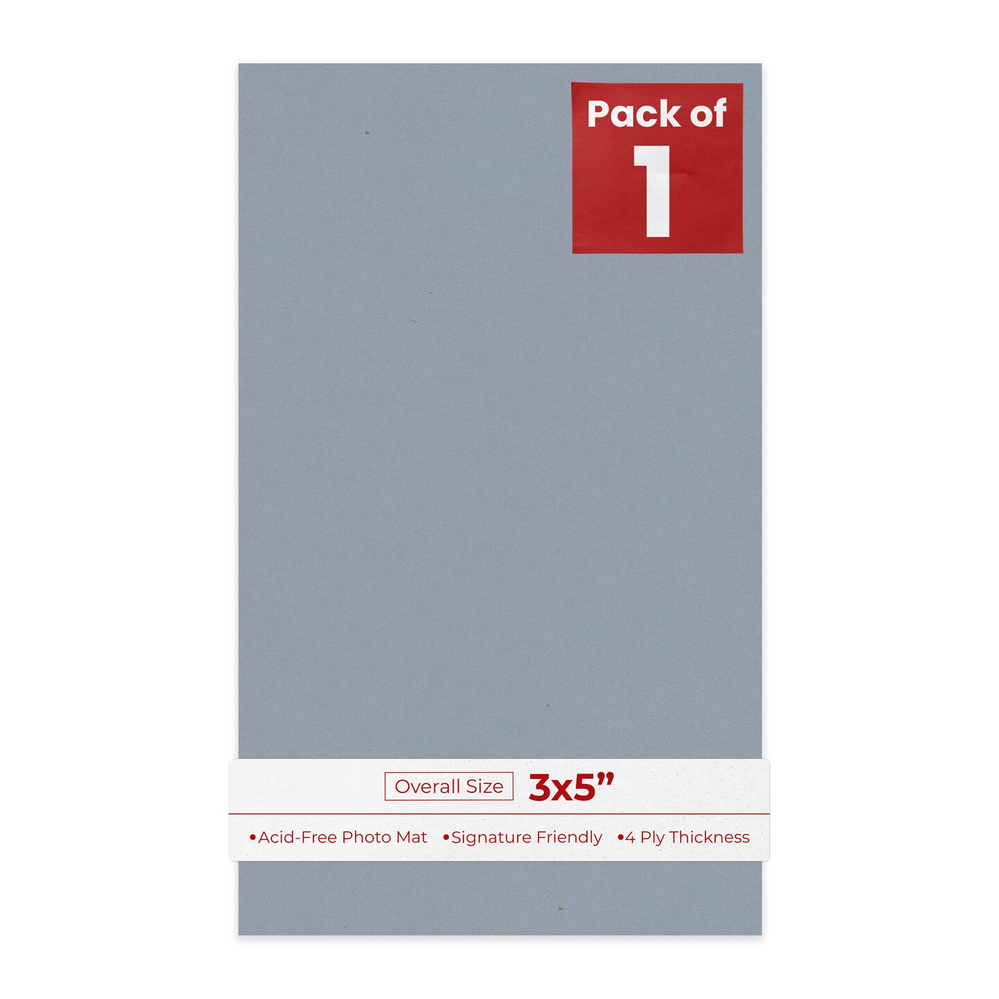 Mid Grey 3x5 Inch Uncut Mat Board - Blank Sheets, No Opening, Color ...