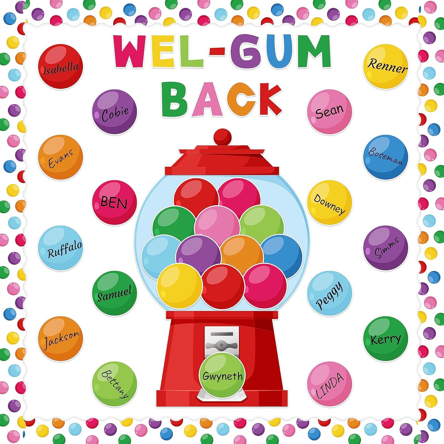 105Pcs Back to School Gumball Machine WEL-Gum Cutouts | Michaels