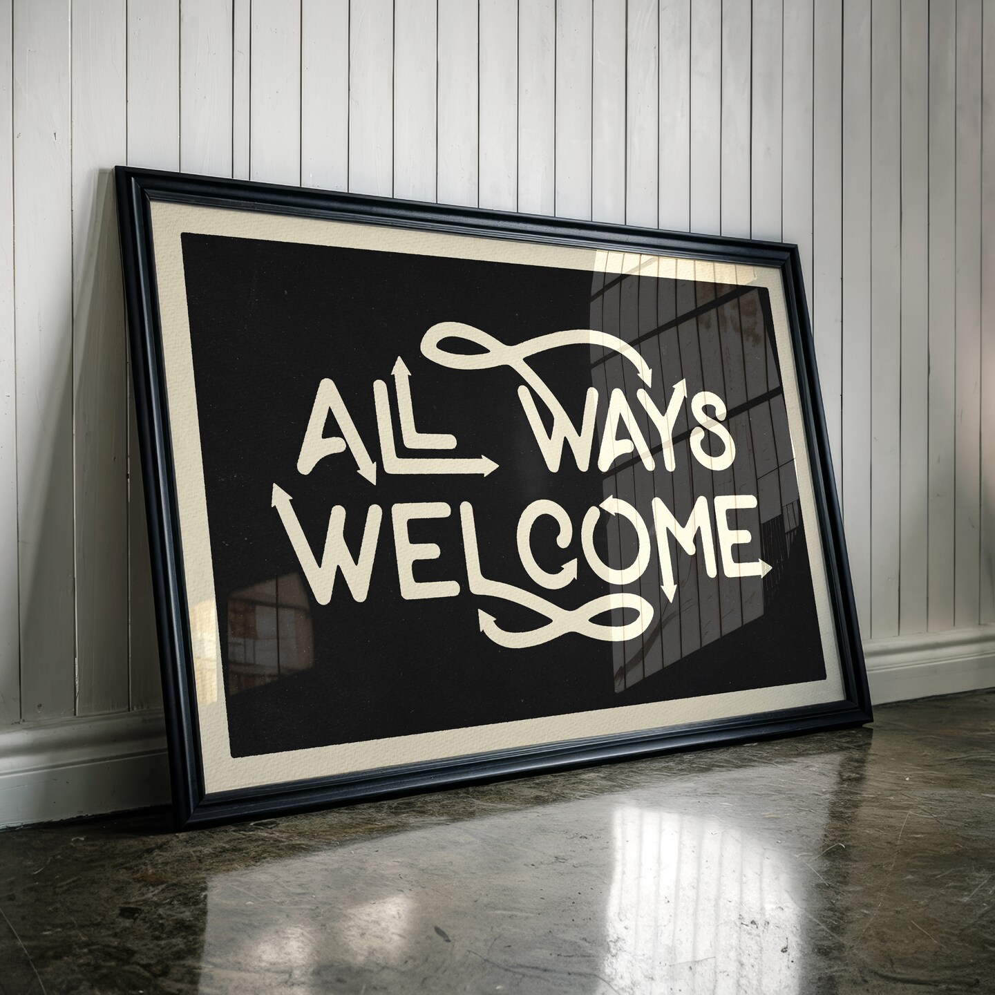 All Ways Welcome Home Sign, Elegant Typography Wall Art, Modern ...