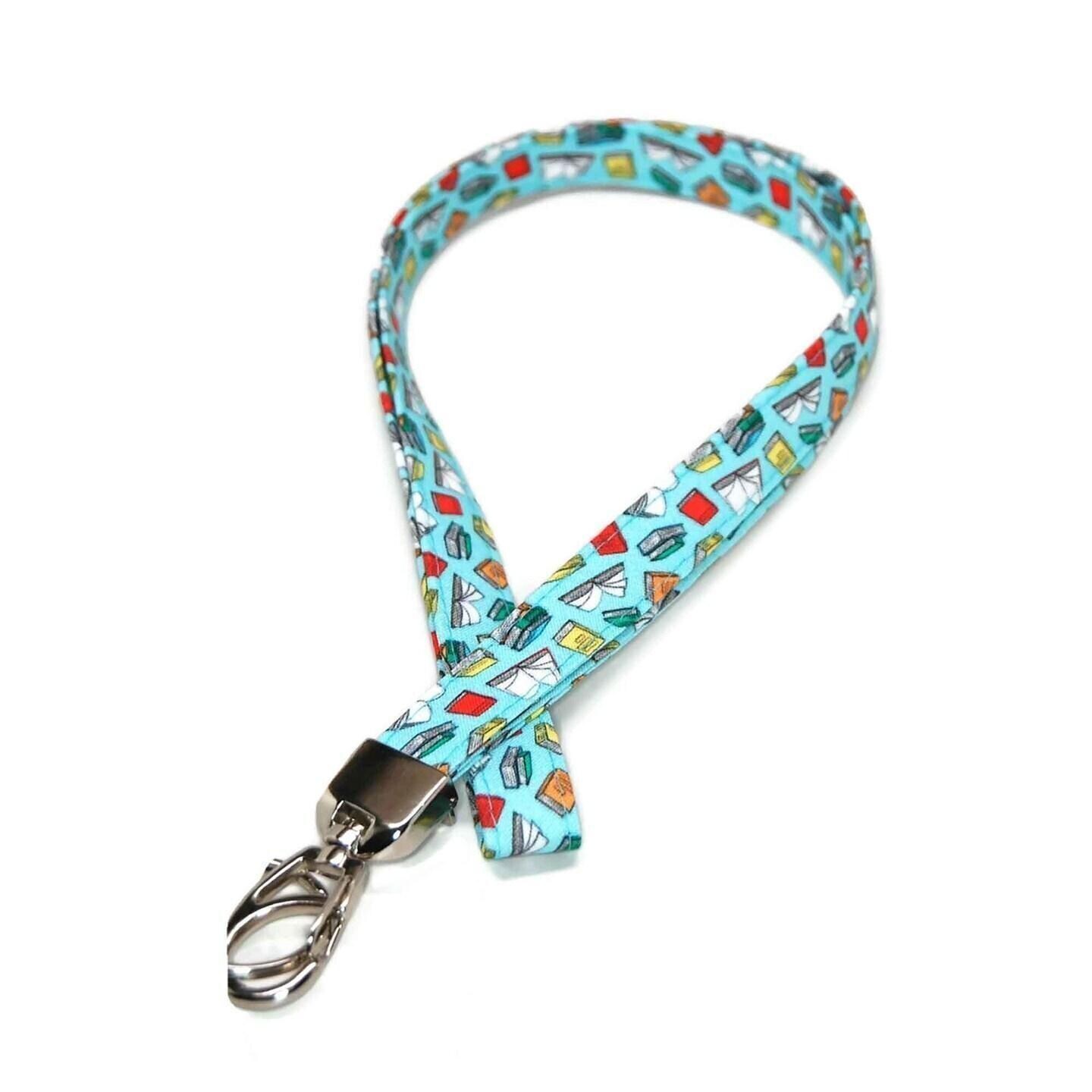 Book Fabric Lanyard - ID Badge Holder for Your Name Tag or Keys ...