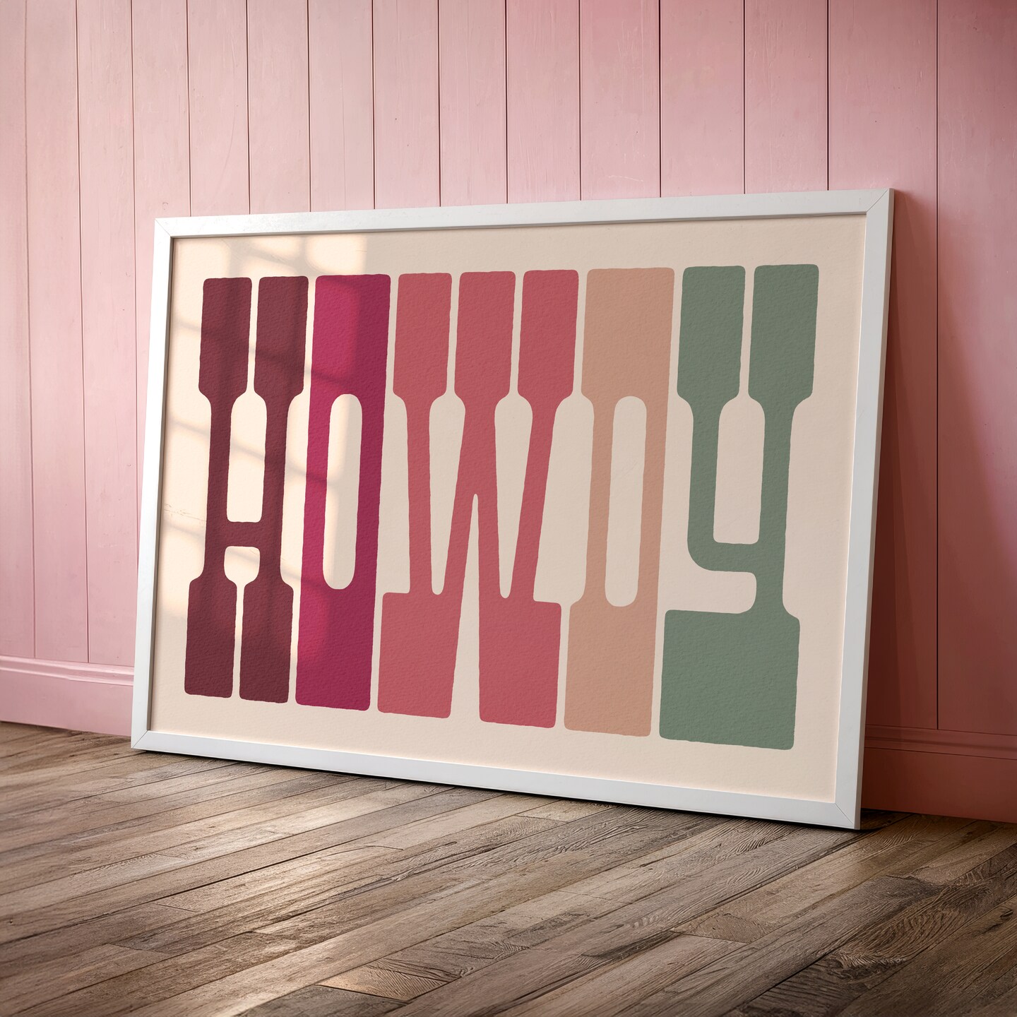 Howdy Typography Poster, Pink Howdy Print for Girl, Soft Cowgirl Color ...