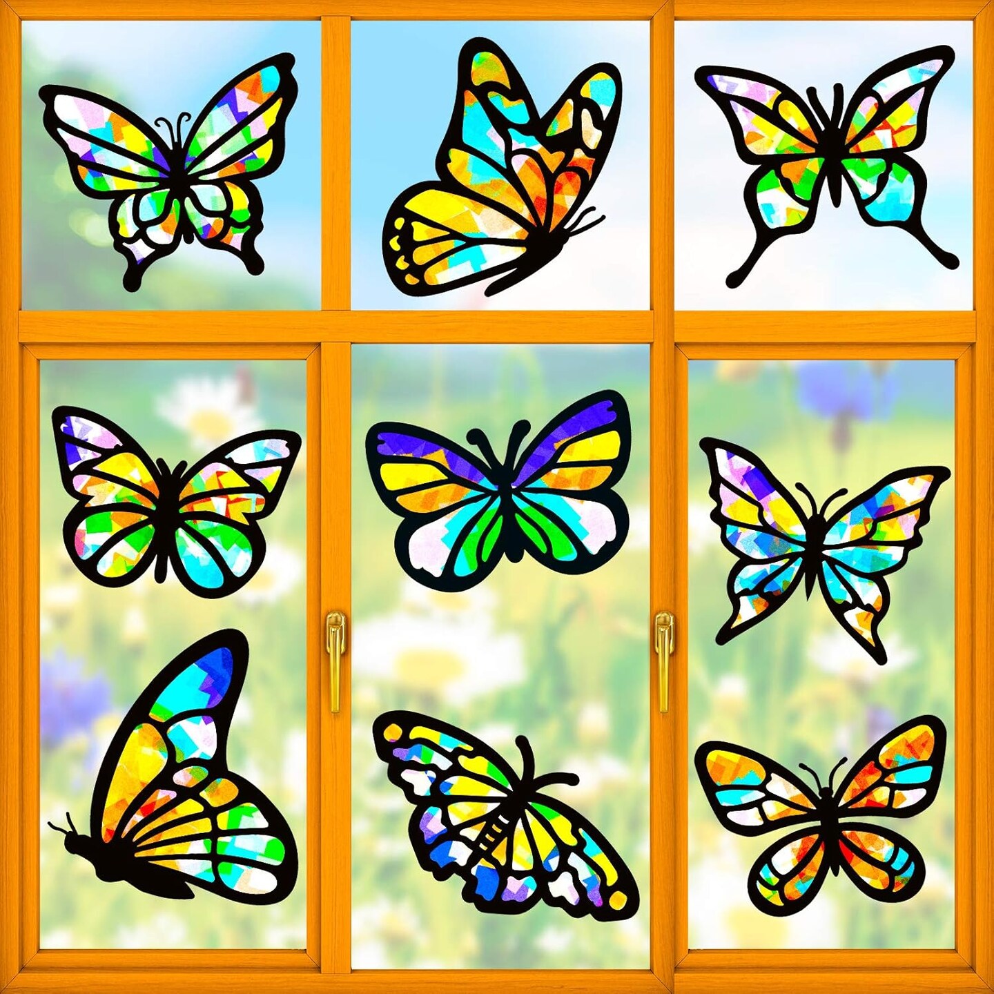 9 Pieces Summer Crafts for Kids, Summer Suncatcher Kit Butterfly ...
