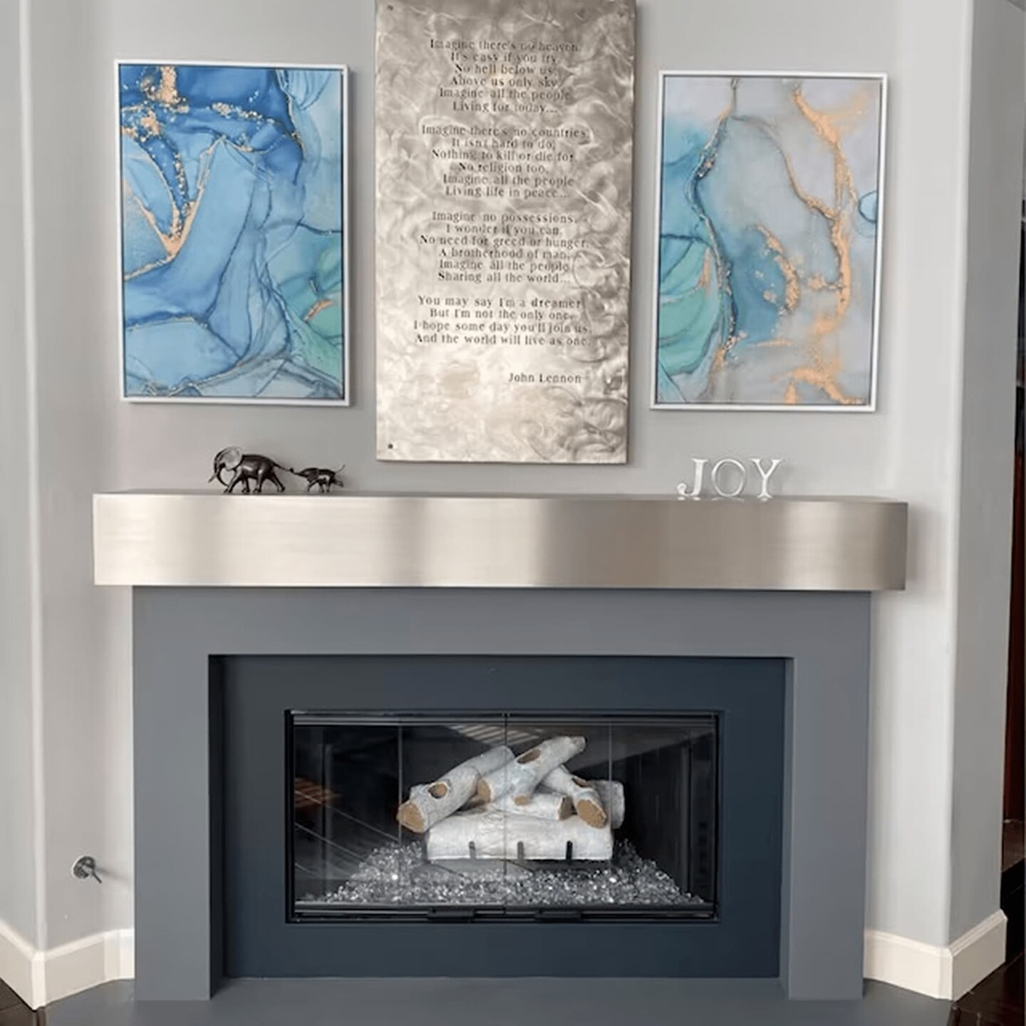 Fireplace Mantel Shelf, Floating Shelves, Metal shelf, Stainless Steel ...