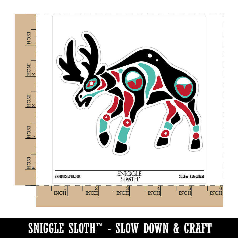 Water Bottle Sticker Set Tribal Native American Moose Totem Cute ...