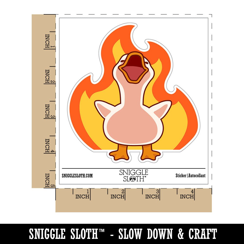 Water Bottle Sticker Set Evil Goose Laughing Fire Funny Cackle Villain ...