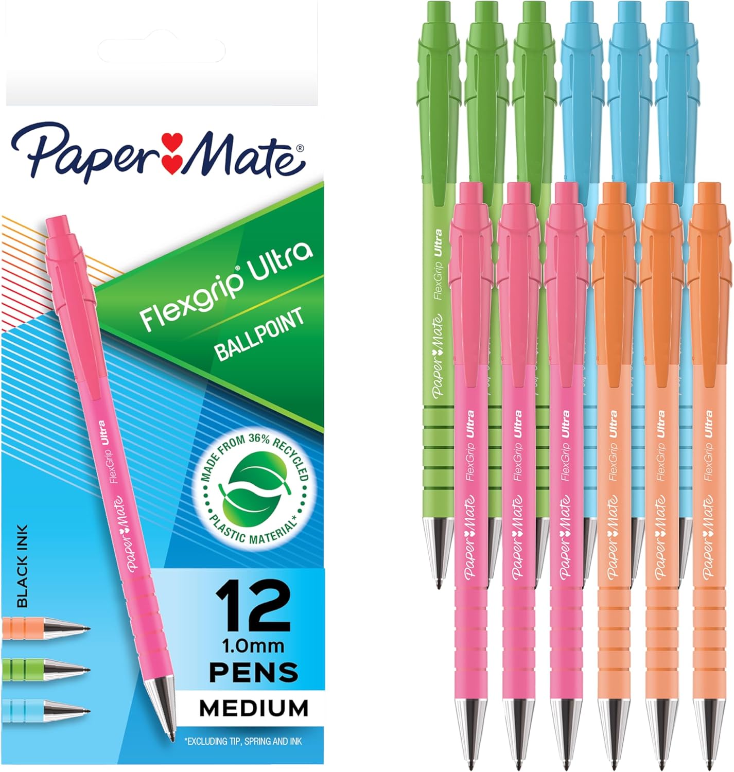 Ballpoint Pens, Made from Recycled Plastic Materials, Assorted Barrel ...