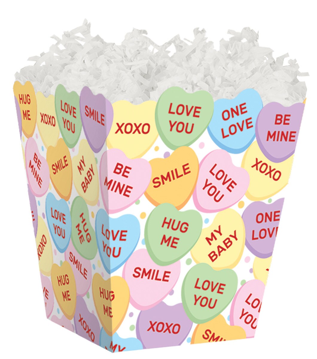 Pack/6: Conversation Hearts Sweet Treat Boxes - 4 x 4 x 4-1/2" | Michaels
