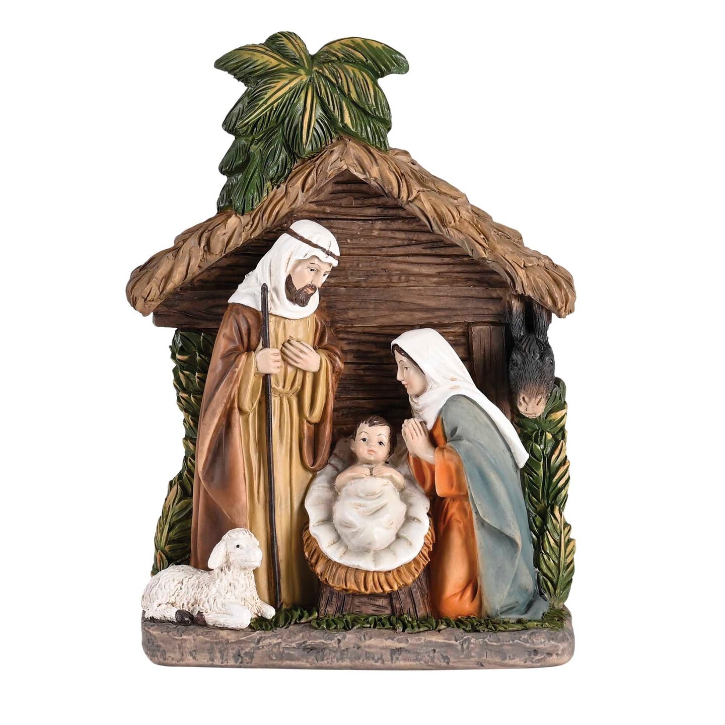 Edge Collection - 6" x 4.5" - Brown - Exquisite Nativity Set with Holy ...