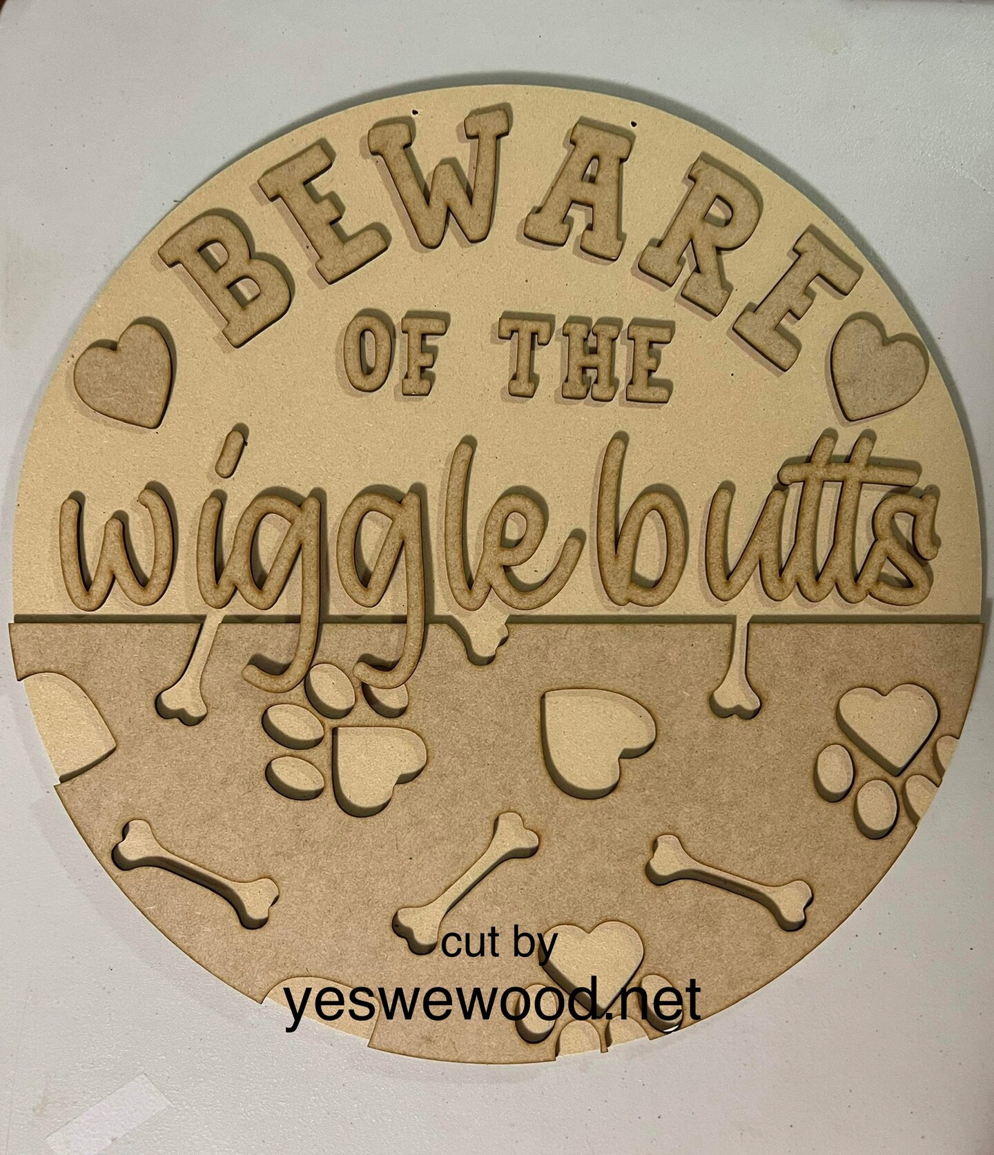 Beware of the Wiggle Butts Sign for Front Porch - Ready to Paint ...