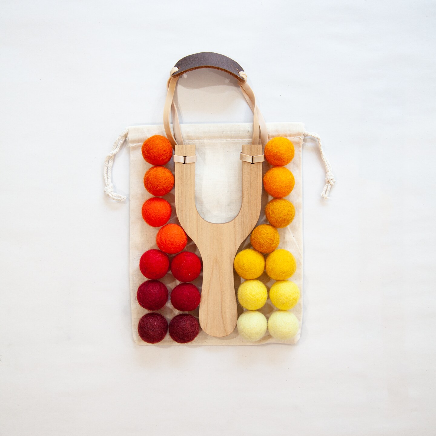 Felt Ball Slingshot | Handcrafted Maple Wood Toy Slingshot, Outdoor Toy ...