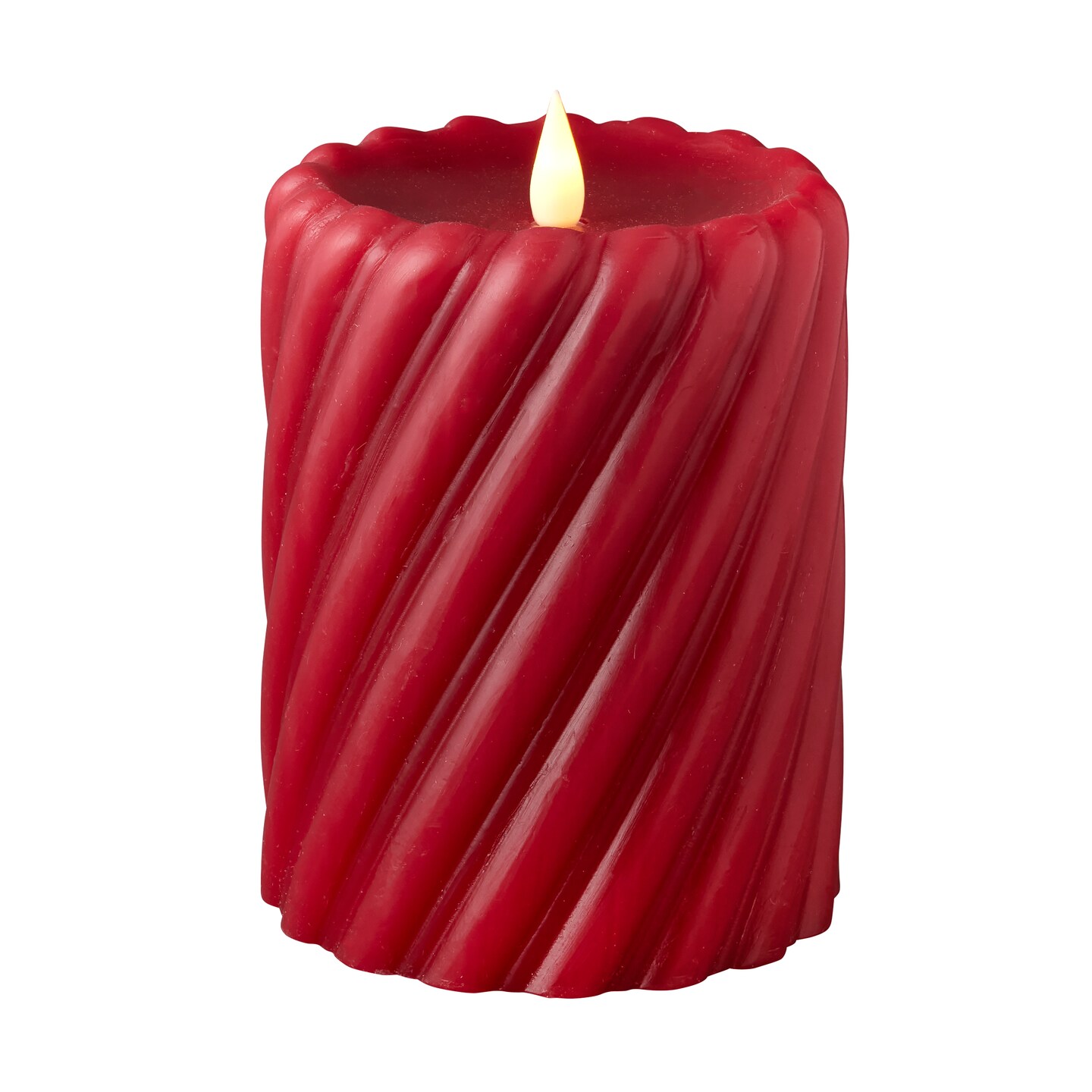 ChristmasSwirl Motion Flameless Candle 4x6 Red | Michaels