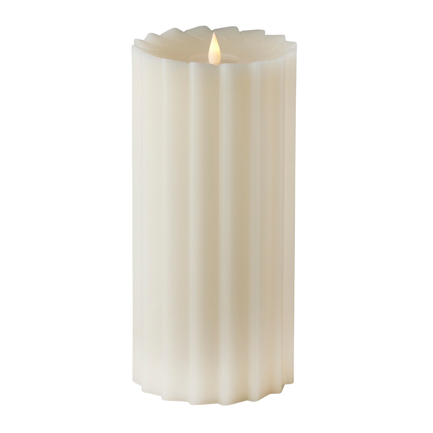 Christmas Sutton Fluted Motion Flameless Candle 5x7 Ivory | Michaels