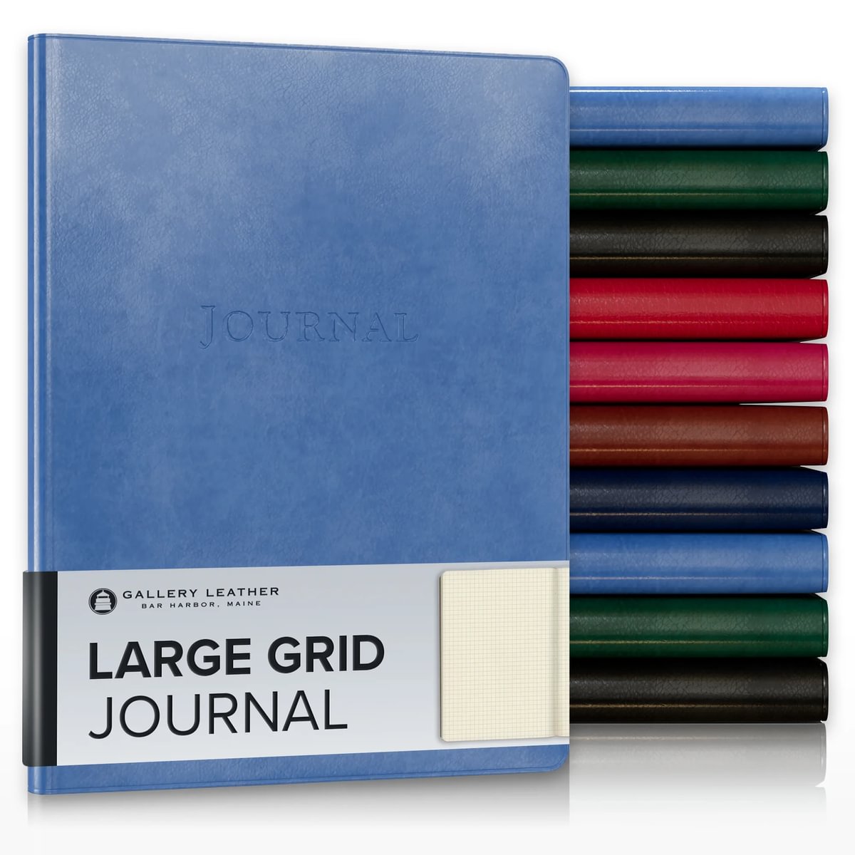 Gallery Leather Grid Journal - Crafted in Maine, USA - Elegant Leather ...