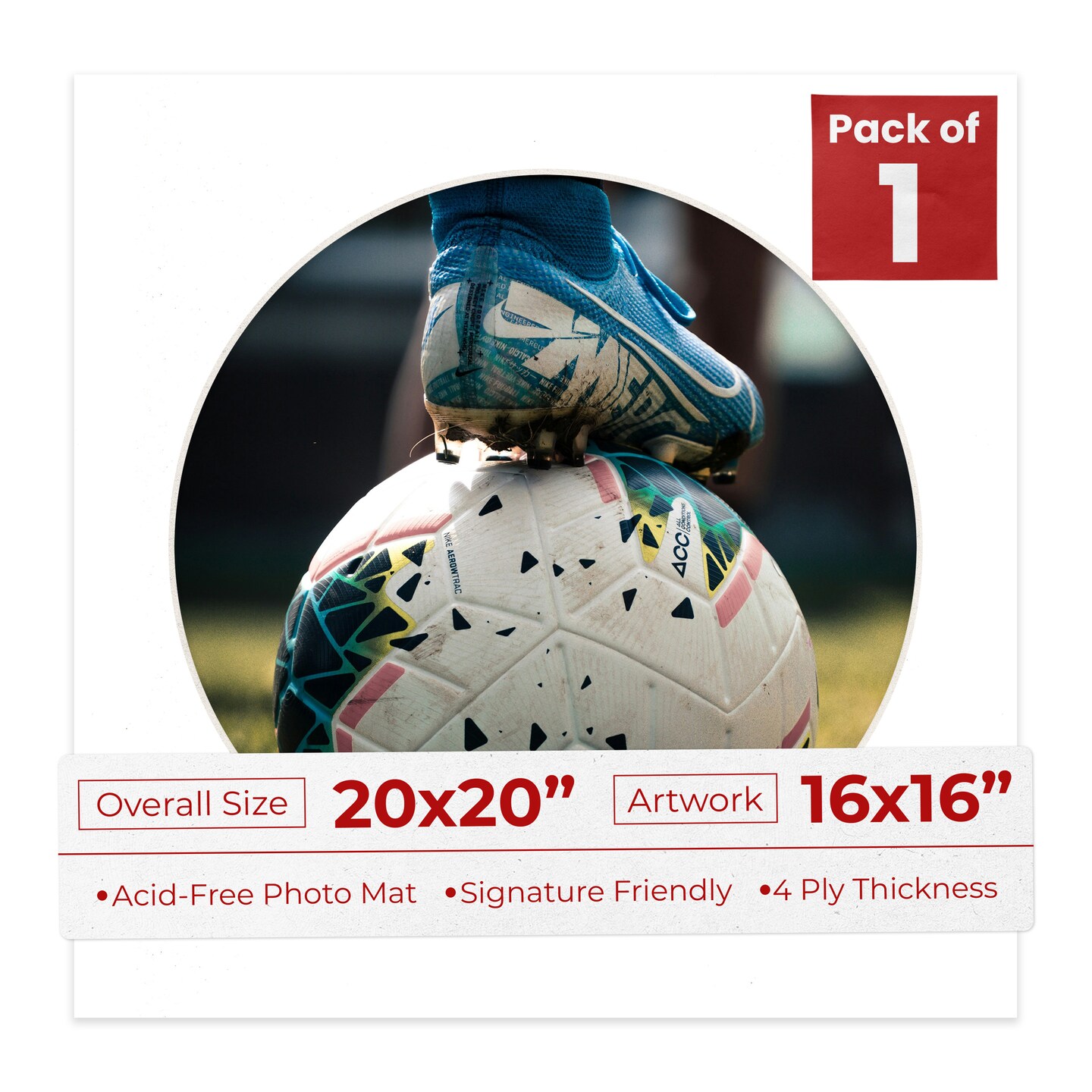 Golf Ball Texture Mat Board for 20x20 Frames - Circle Opening for 16x16 ...