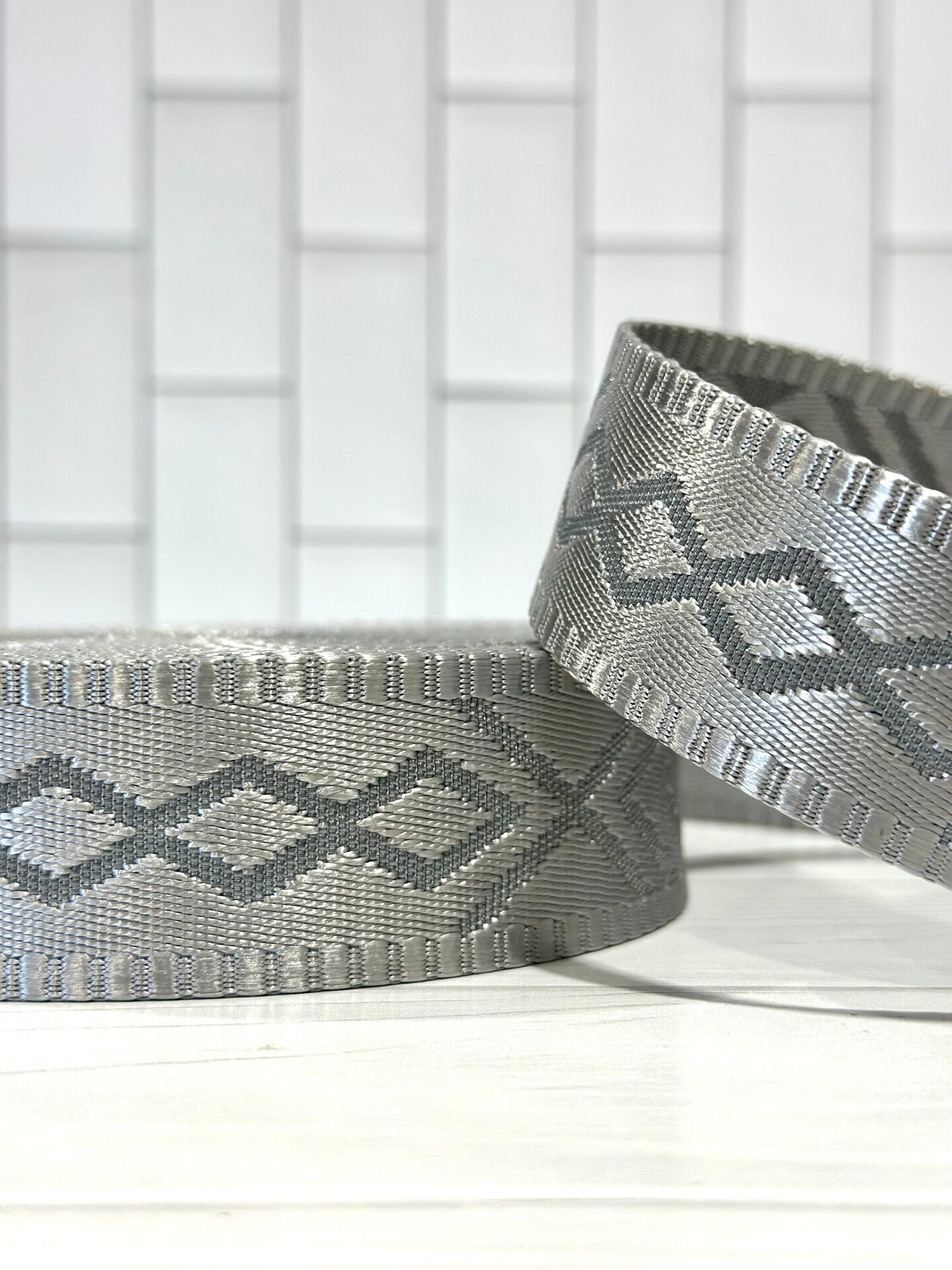 Silver Diamond Debossed Polyester Webbing, Size: 3 yards | Michaels