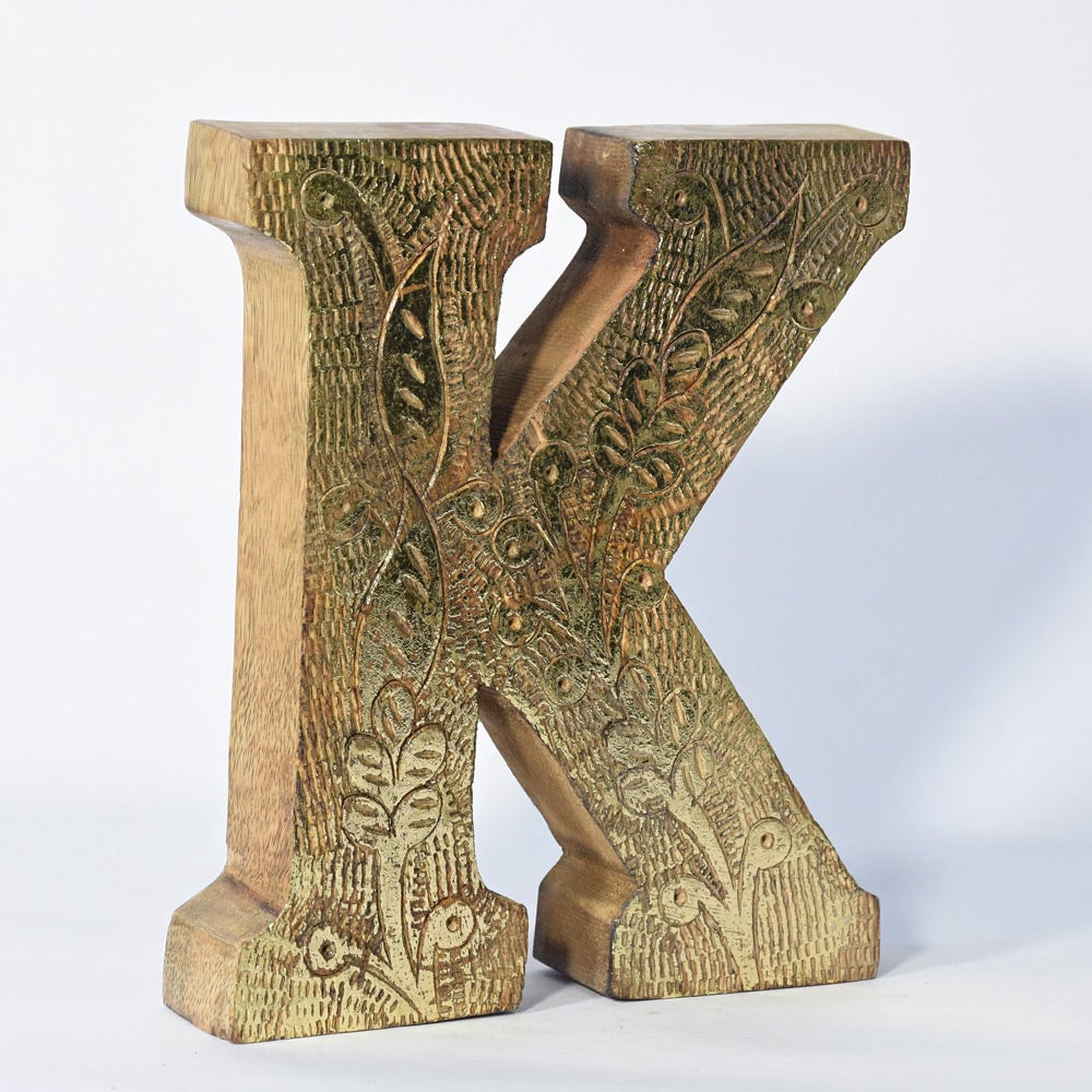 Handmade Eco-Friendly Gold Alphabet Letter Block Wall Mount Tabletop ...