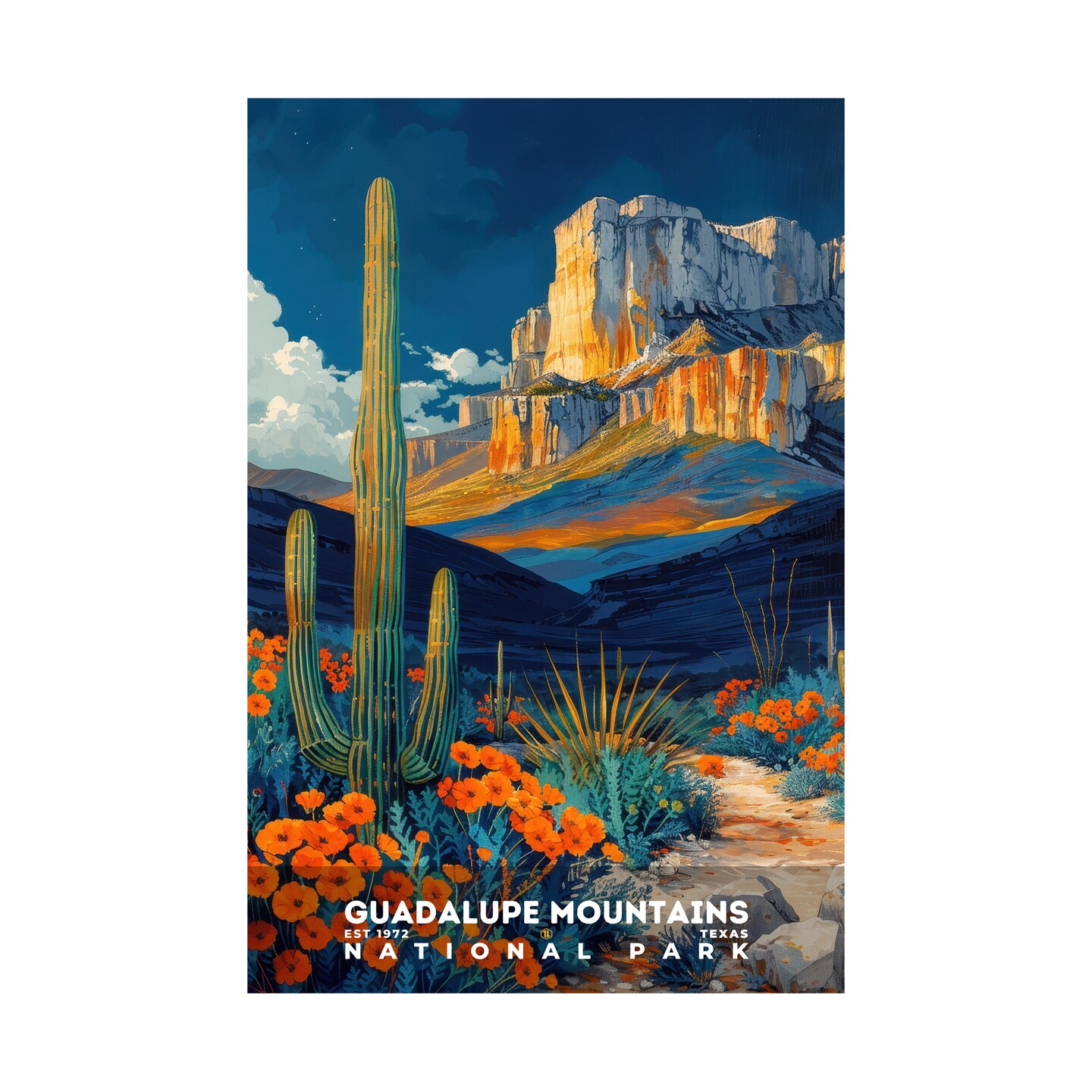 Guadalupe Mountains National Park Poster, Travel Art, Office Poster ...