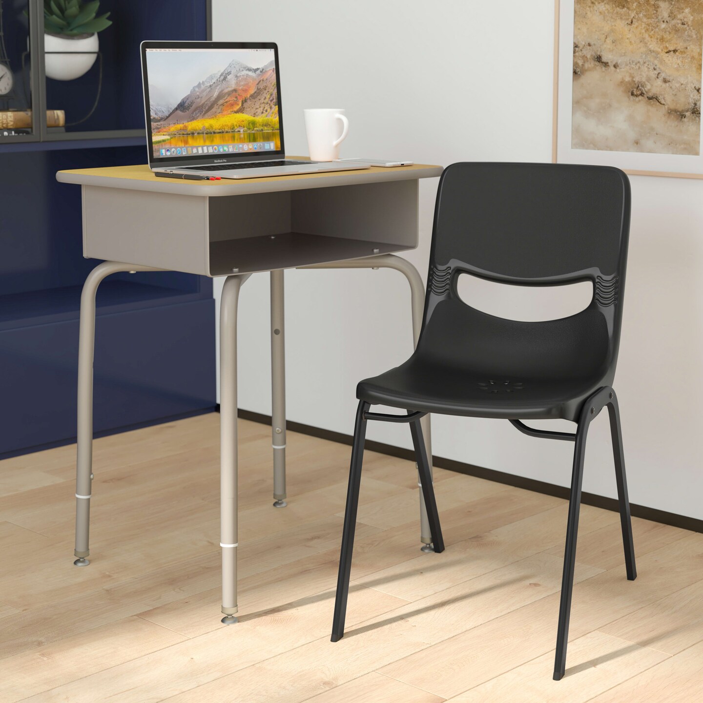 Compact desk and chair set store